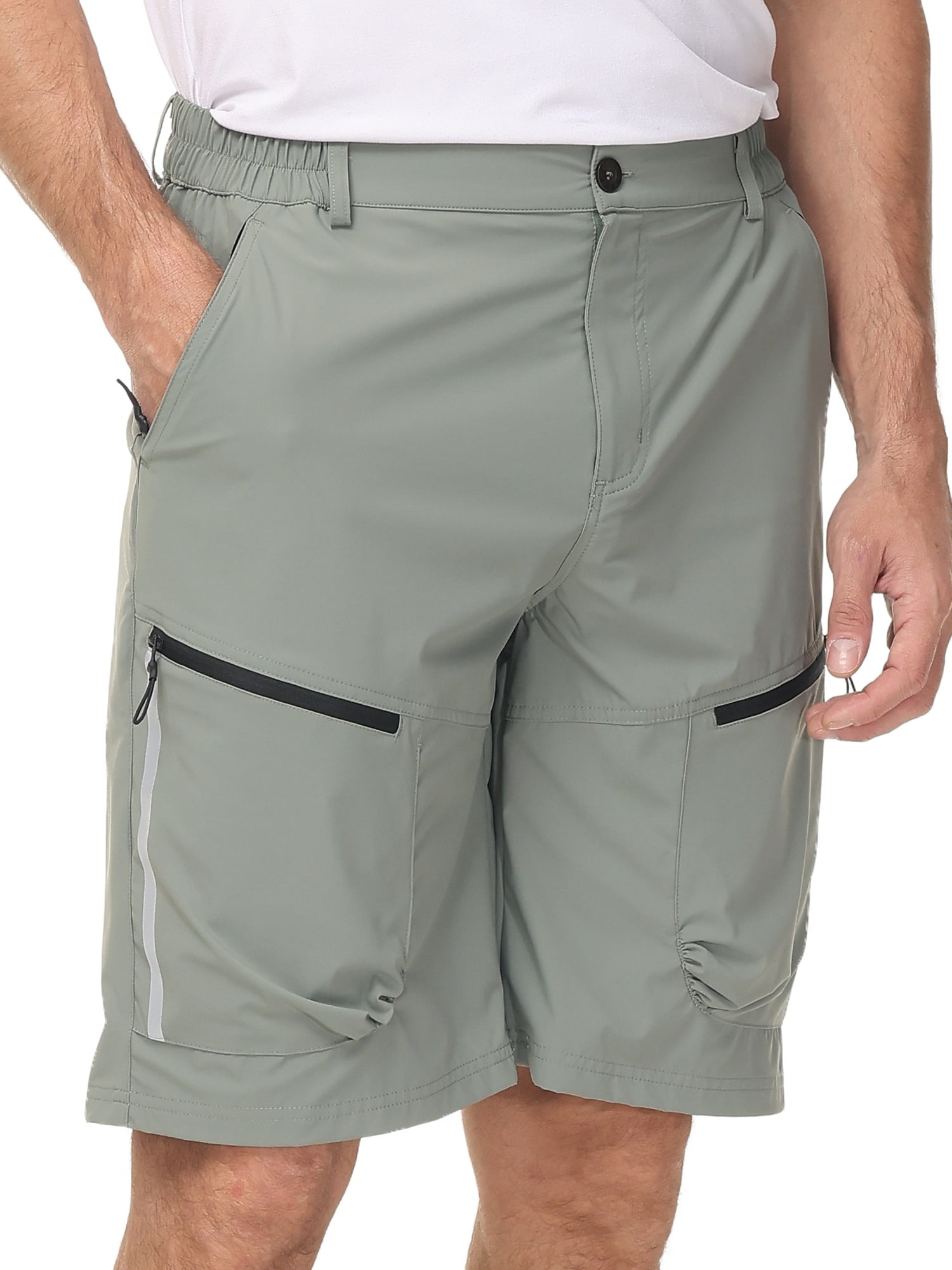 Weilanxin Men's Hiking Cargo Shorts Waterproof Reflective Stripe with 6 ...
