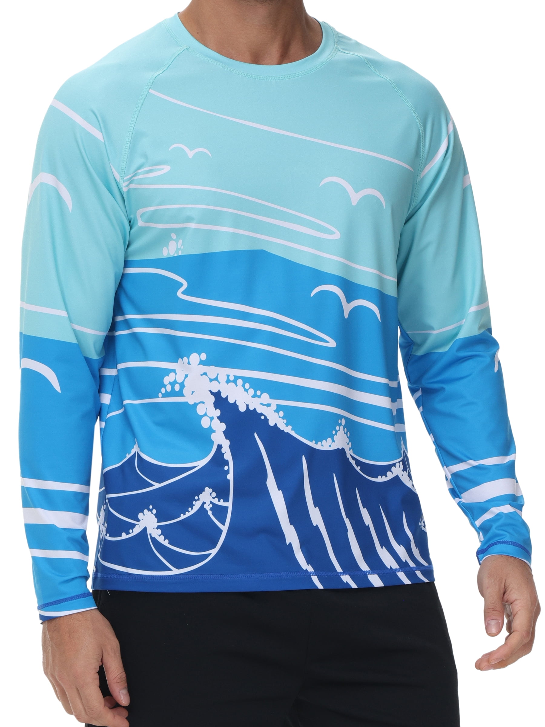 Weilanxin Men's Swim Shirt UPF 50+ UV Sun Protection Quick Dry Rash ...