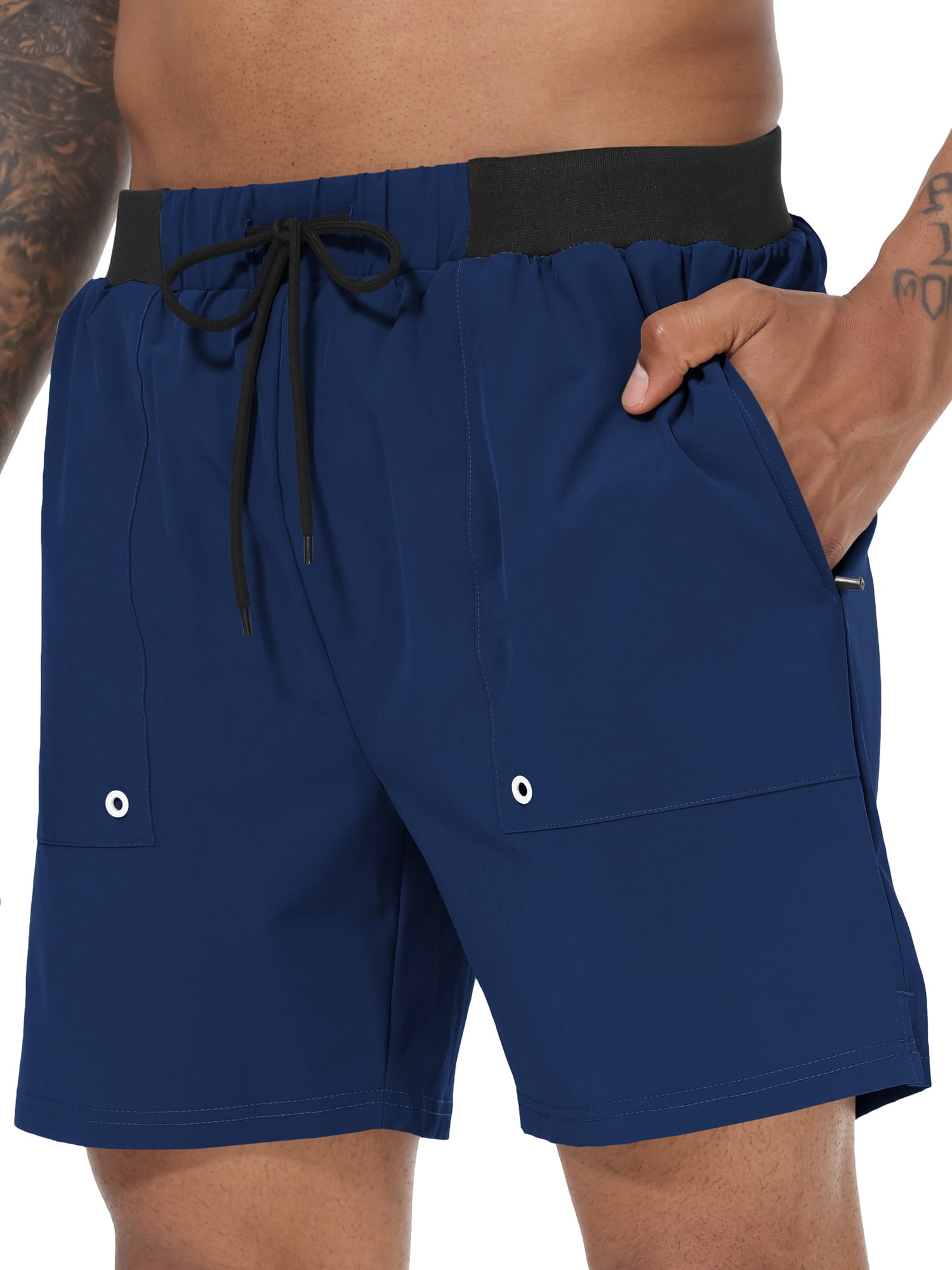 Pdbokew Mens Swim Trunks Quick Dry Board Shorts with Zipper Pockets and ...
