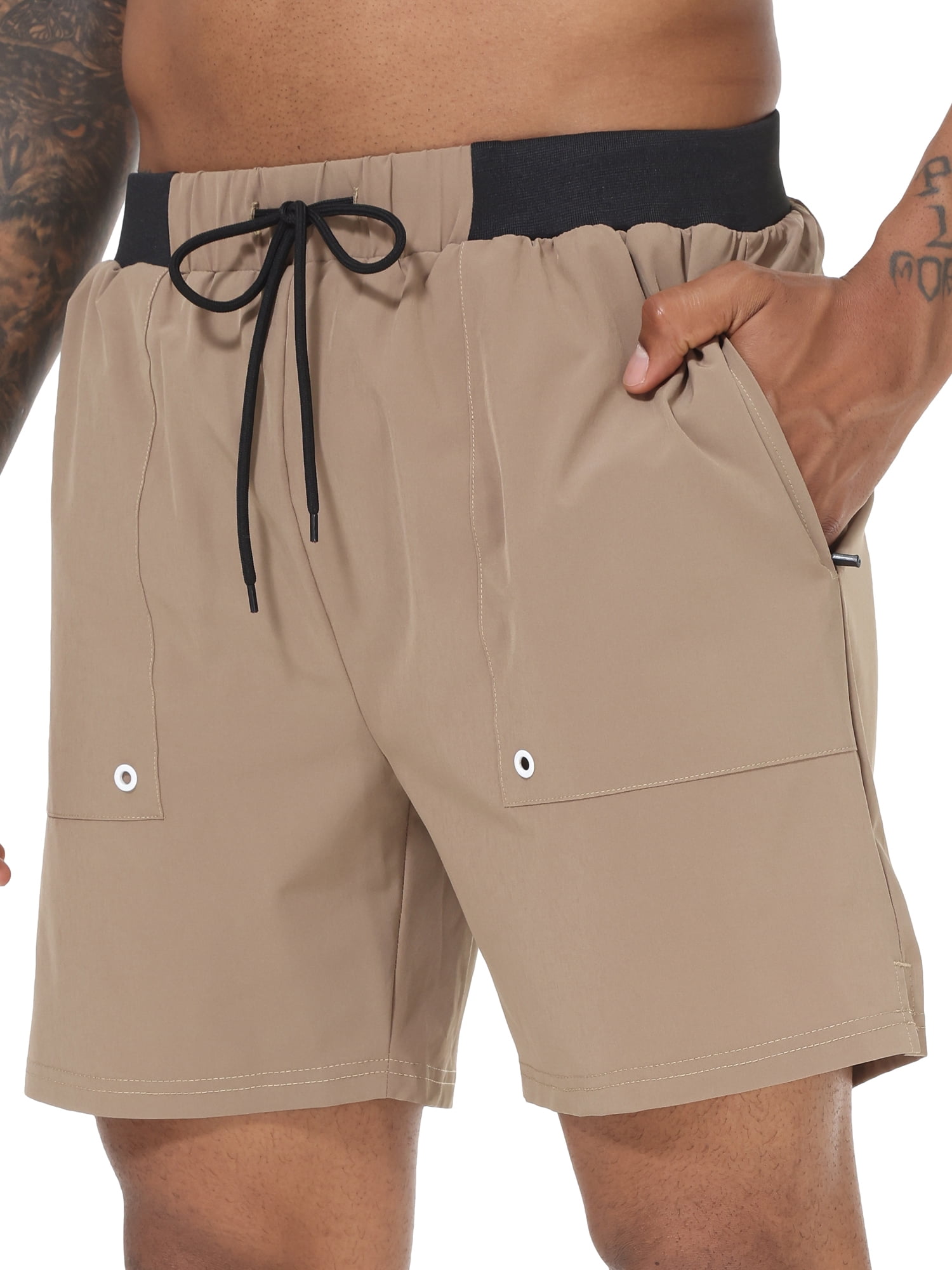 Pdbokew Mens Swim Trunks Quick Dry Board Shorts with Zipper Pockets and ...