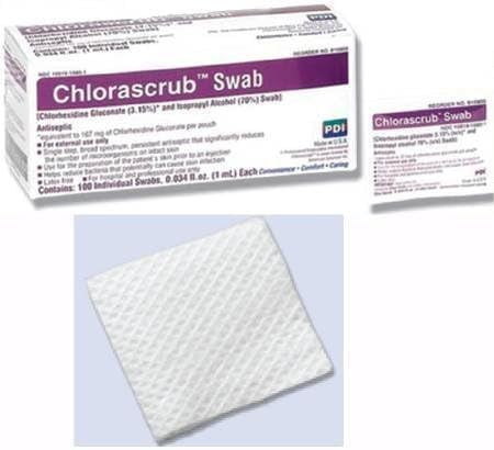 Pdi Chlorascrub Swabs - Model B10800 - Box of 100 - Walmart.com