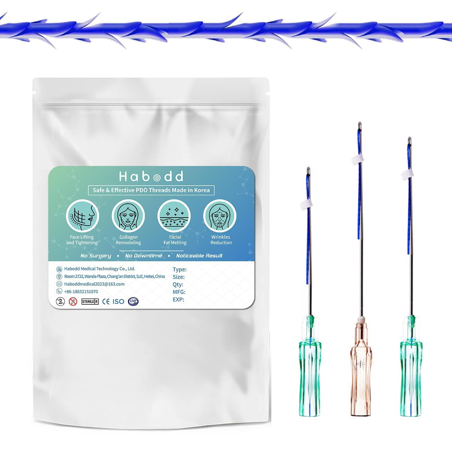 Pdo Cog Threads 19G100MM, Cog Threads Face Lift W Blunt 10Pcs Pdo ...