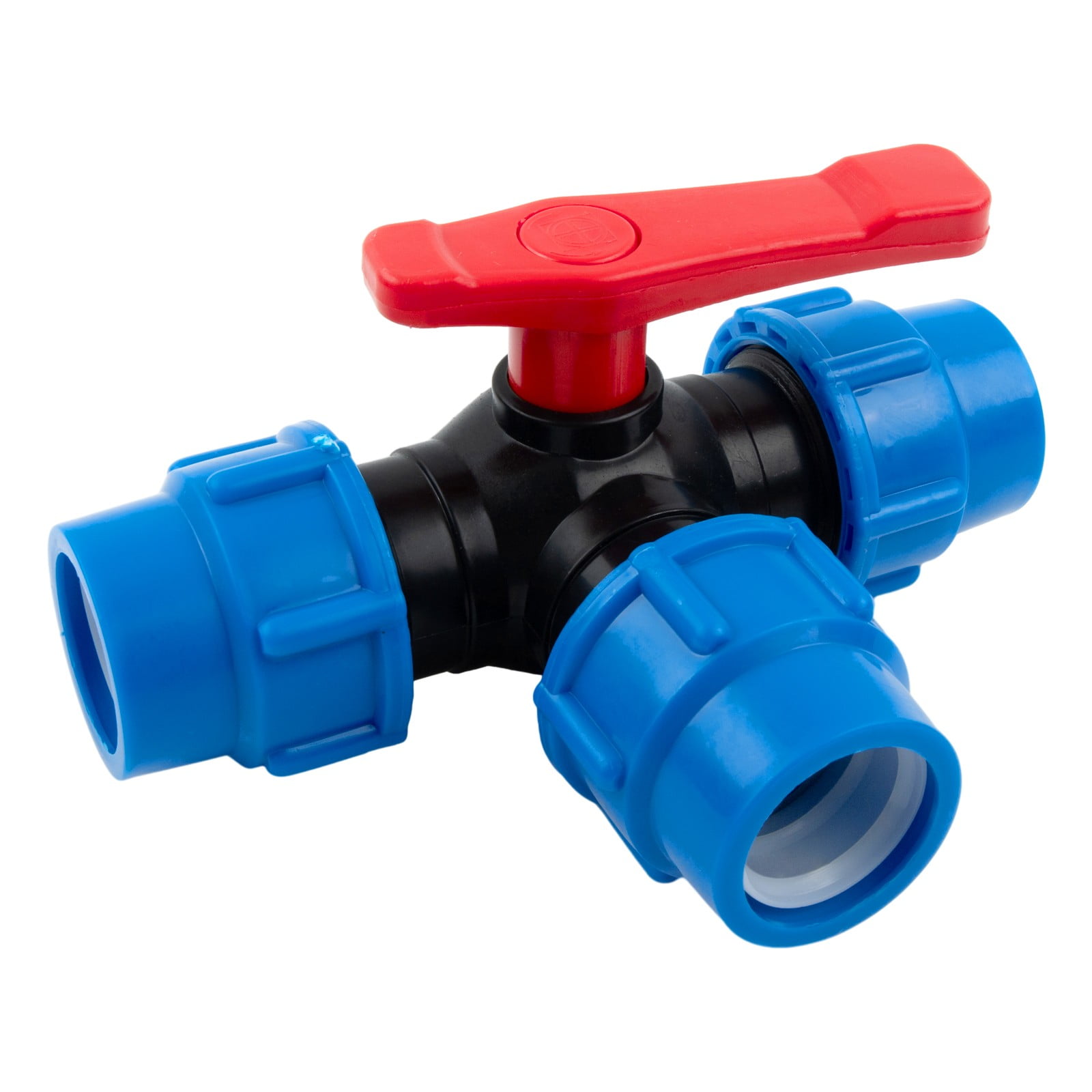 Pe Pipe 3-Way Ball Valve 20/25/32/40/50mm Plastic Valve Ball Valve ...