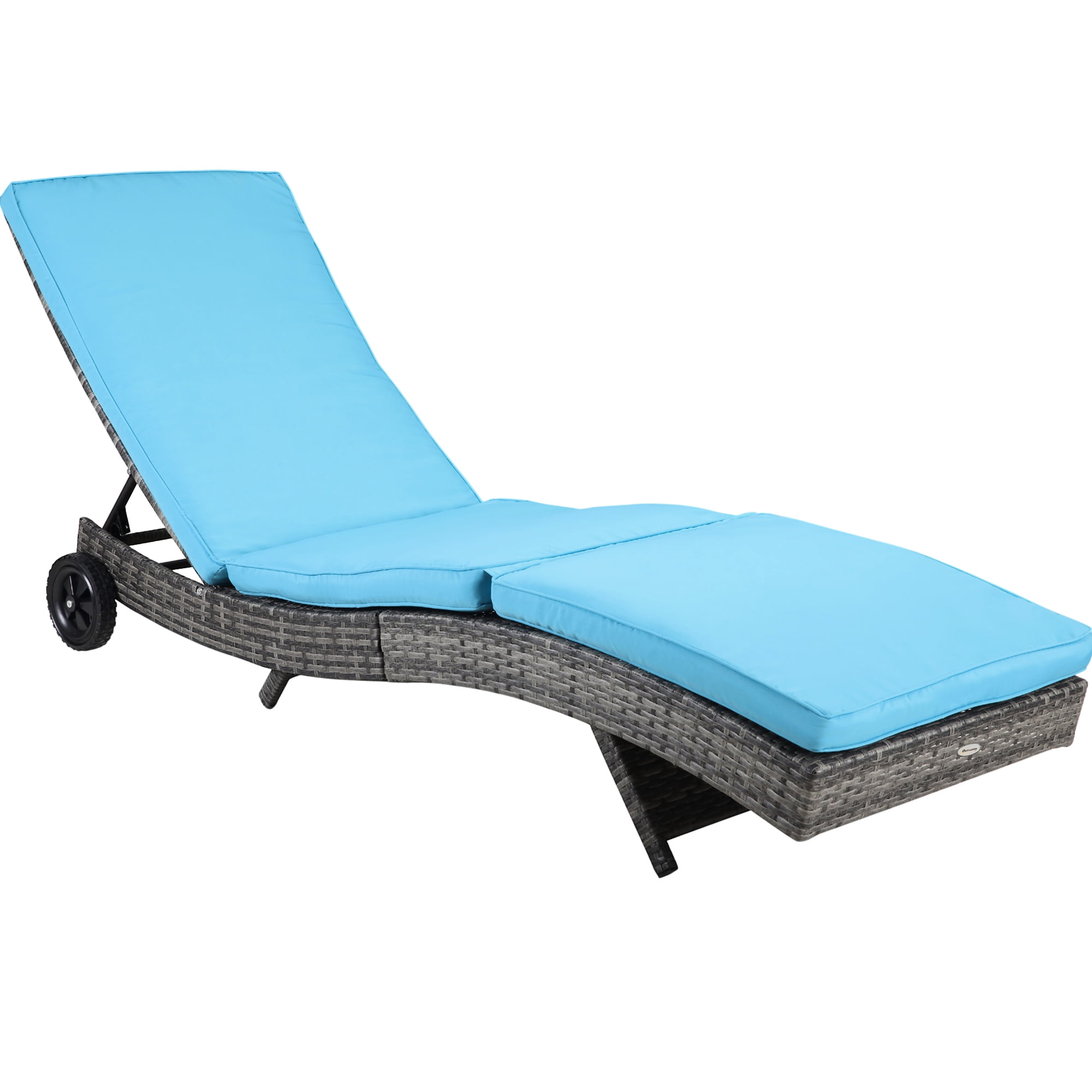Pe Sun Chair, Sky Blue Chaise Lounge With 5-level Adjustable And ...