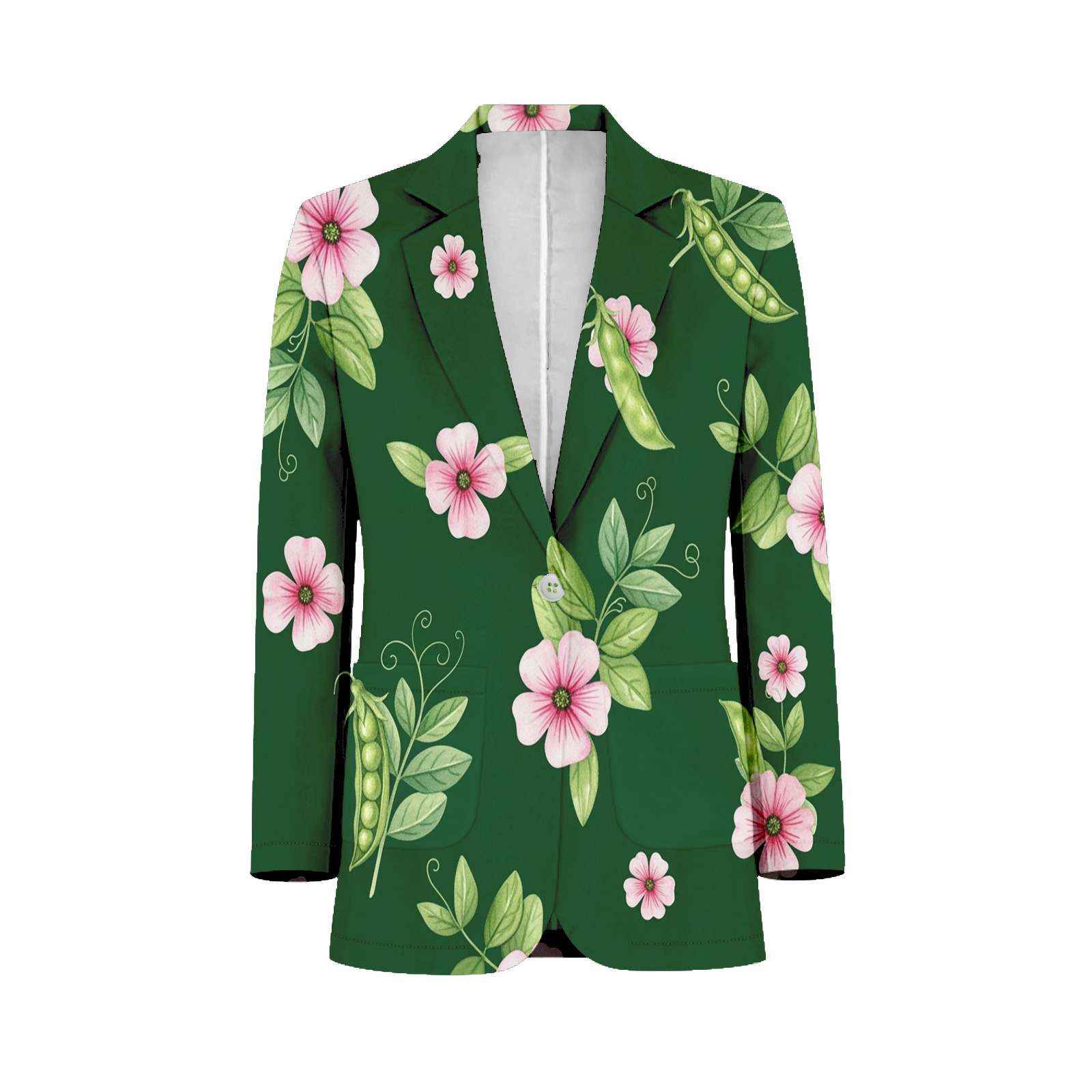 Pea Pod Floral Green Men's Suit Blazer Casual Party Wear Slim Fit Suit ...
