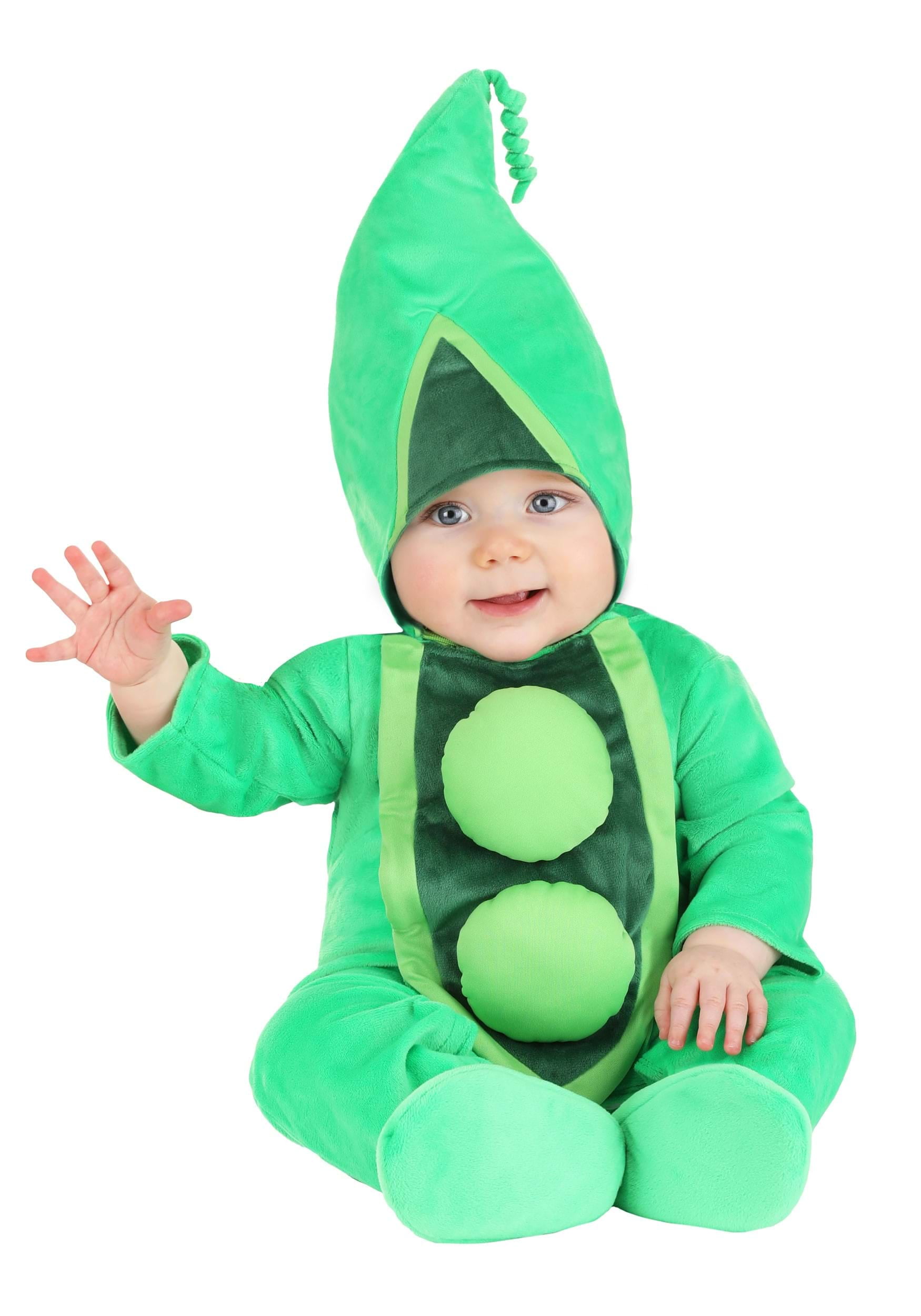 FUN Costumes Infant Pea Pod Costume, Jumpsuit with Velour and Polyester ...