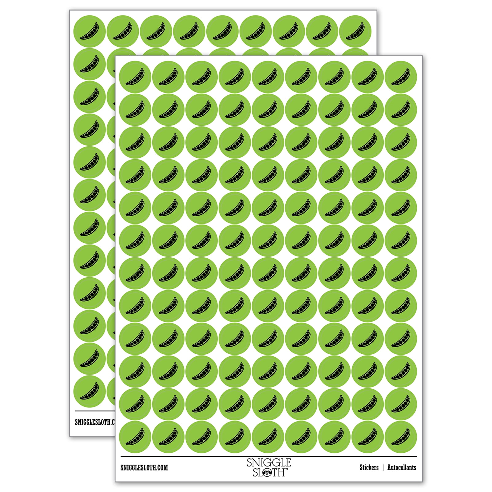 Pea Pod Peapod Vegetable 200+ Round Stickers - Light Green - Matte ...