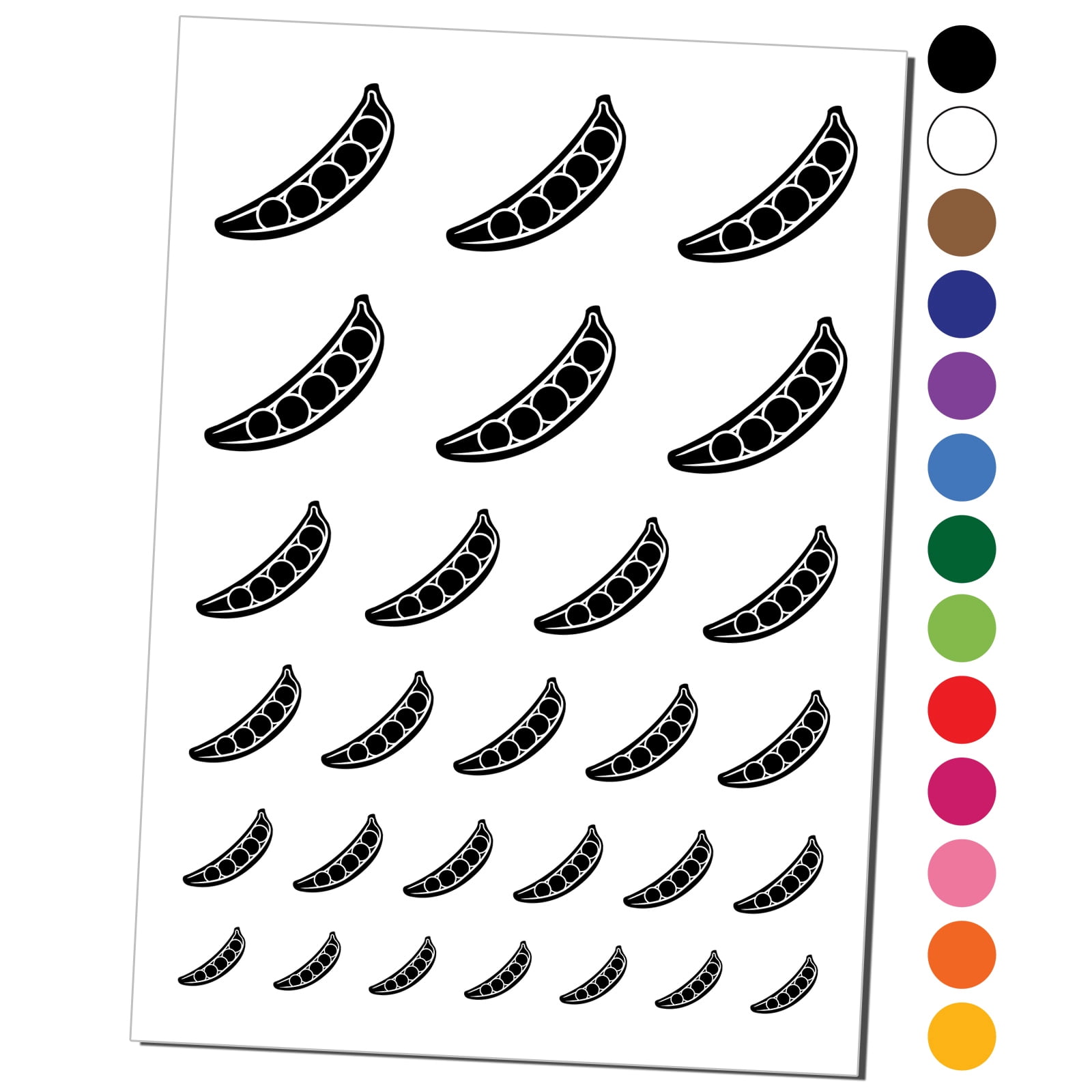 Pea Pod Peapod Vegetable Water Resistant Temporary Tattoo Set Fake Body ...