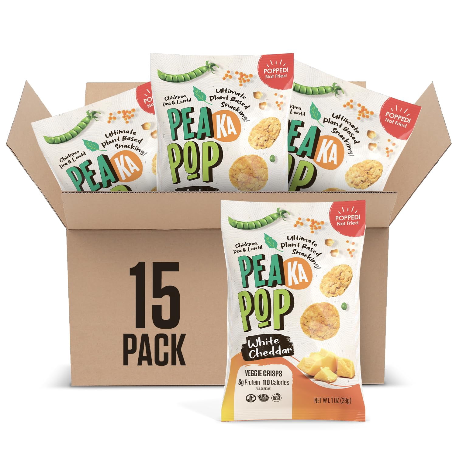 PeaKaPop Veggie Chips - YPF5 Plant-Based, Healthy Veggie Crisps with ...