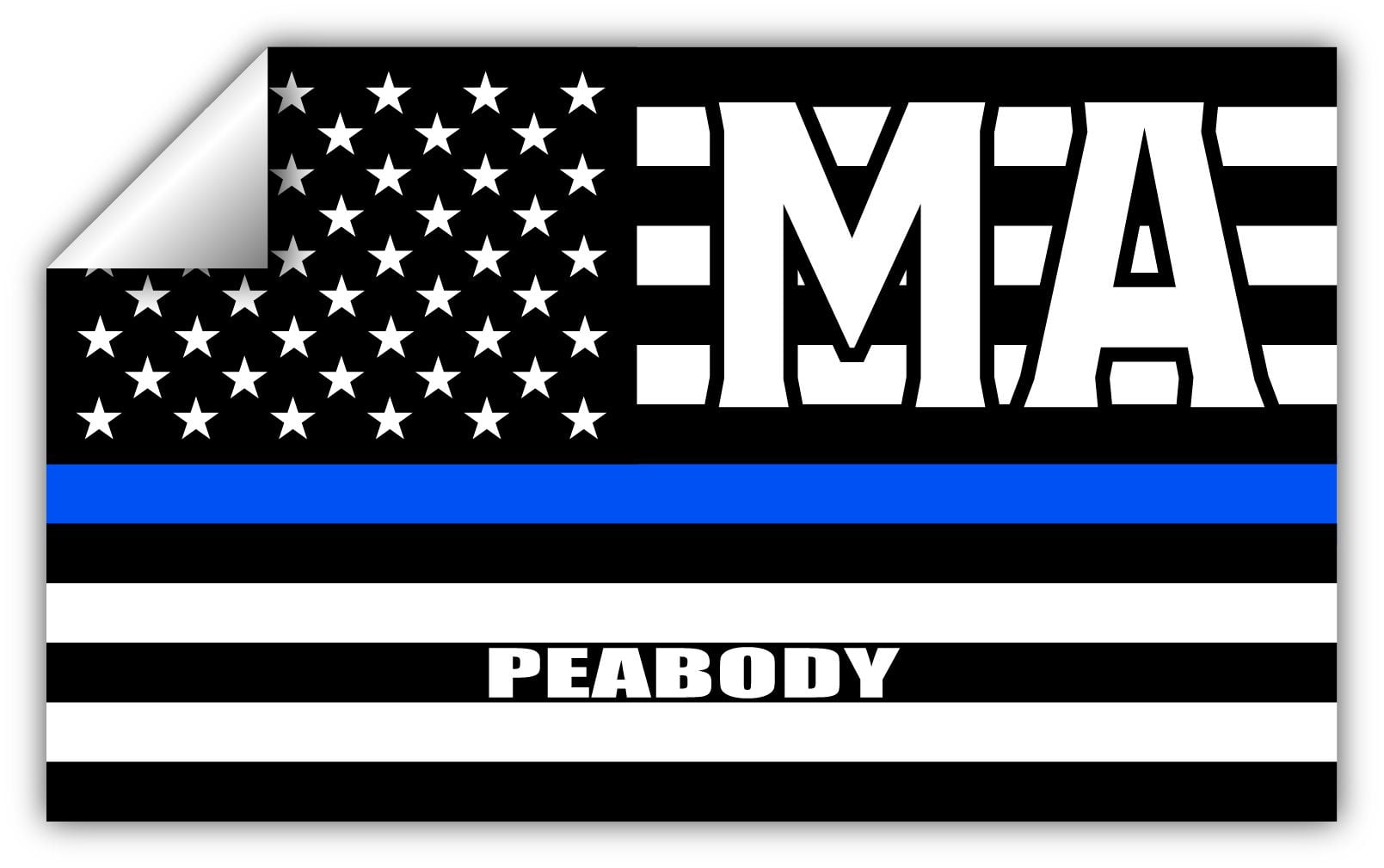 Peabody MA Massachusetts Essex County Thin Blue Line Stealthy USA Flag ...