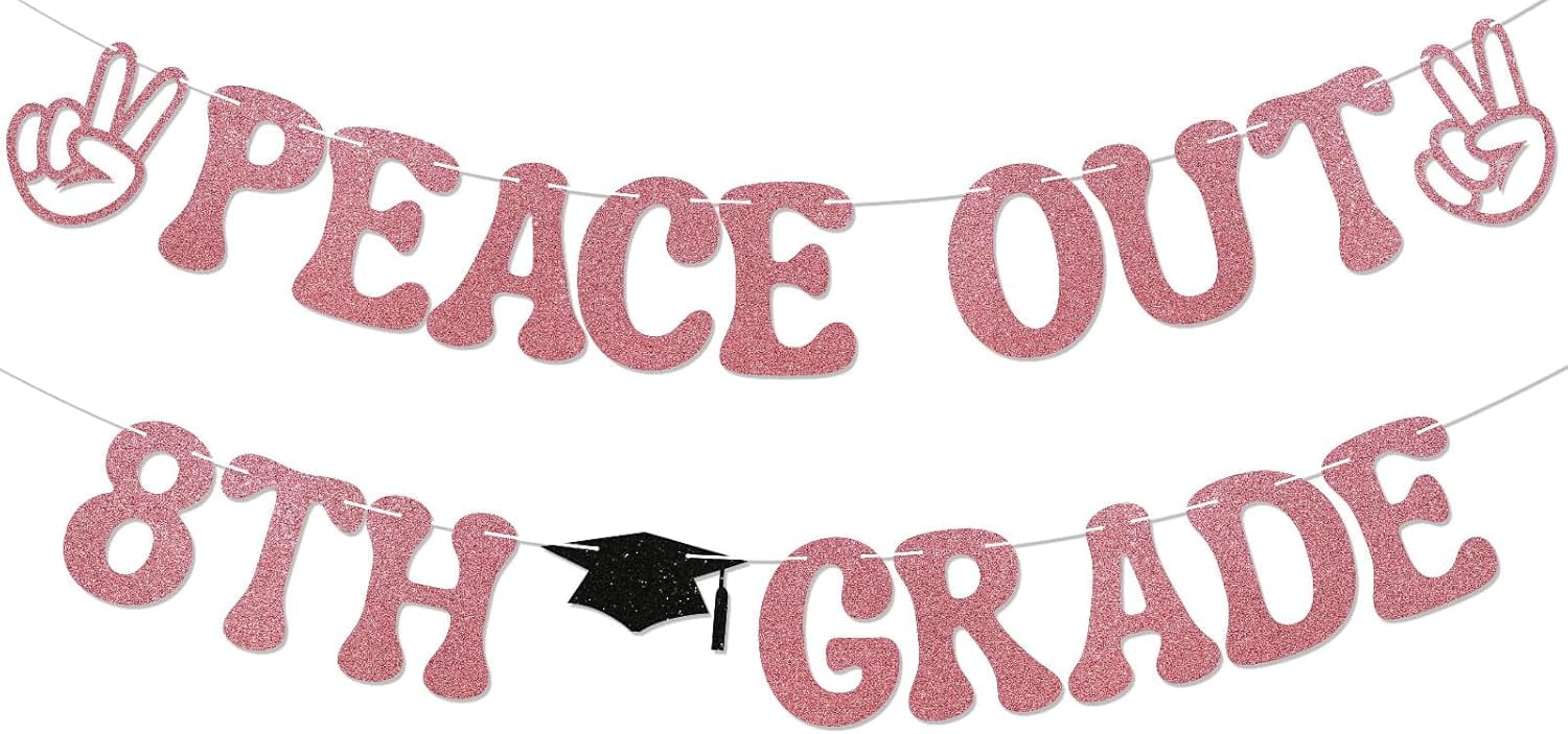 Peace Out 8th Grade Banner - 8th Grade Grad Sign, 8th Grade Level ...