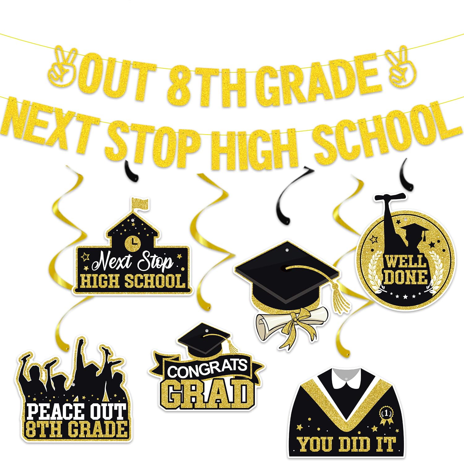 Peace Out 8th Grade RRF12 Next Stop High School Banner with Hanging ...