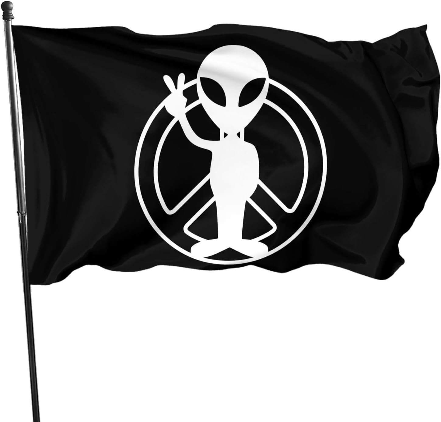 Peace Alien Flag Outdoor Indoor Garage With Grommets Dormitory ...