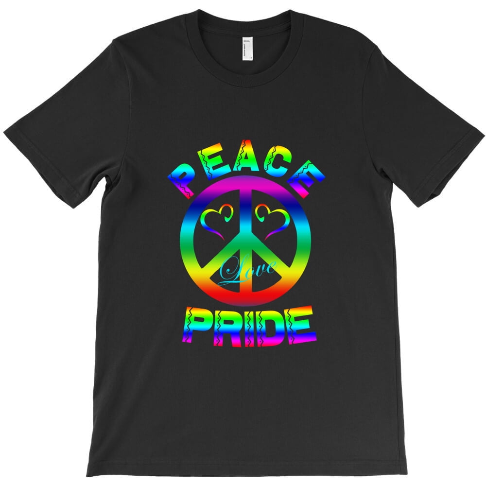 Peace And Love Funny Holiday Hippie Graphic Unisex T-Shirt - Comfortable Fit, Up to Size 5XL ...