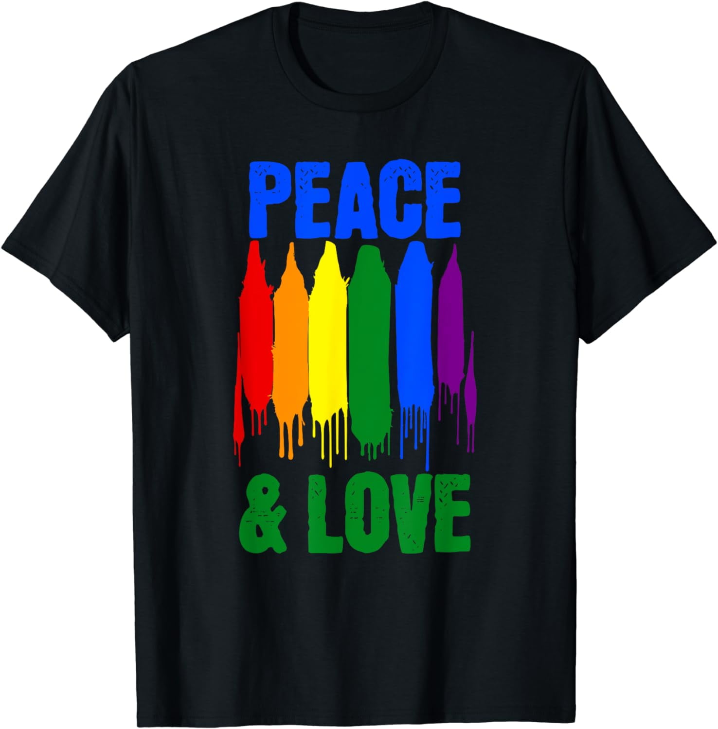Peace And Love, LGBTQ Pride T-Shirt - Walmart.com