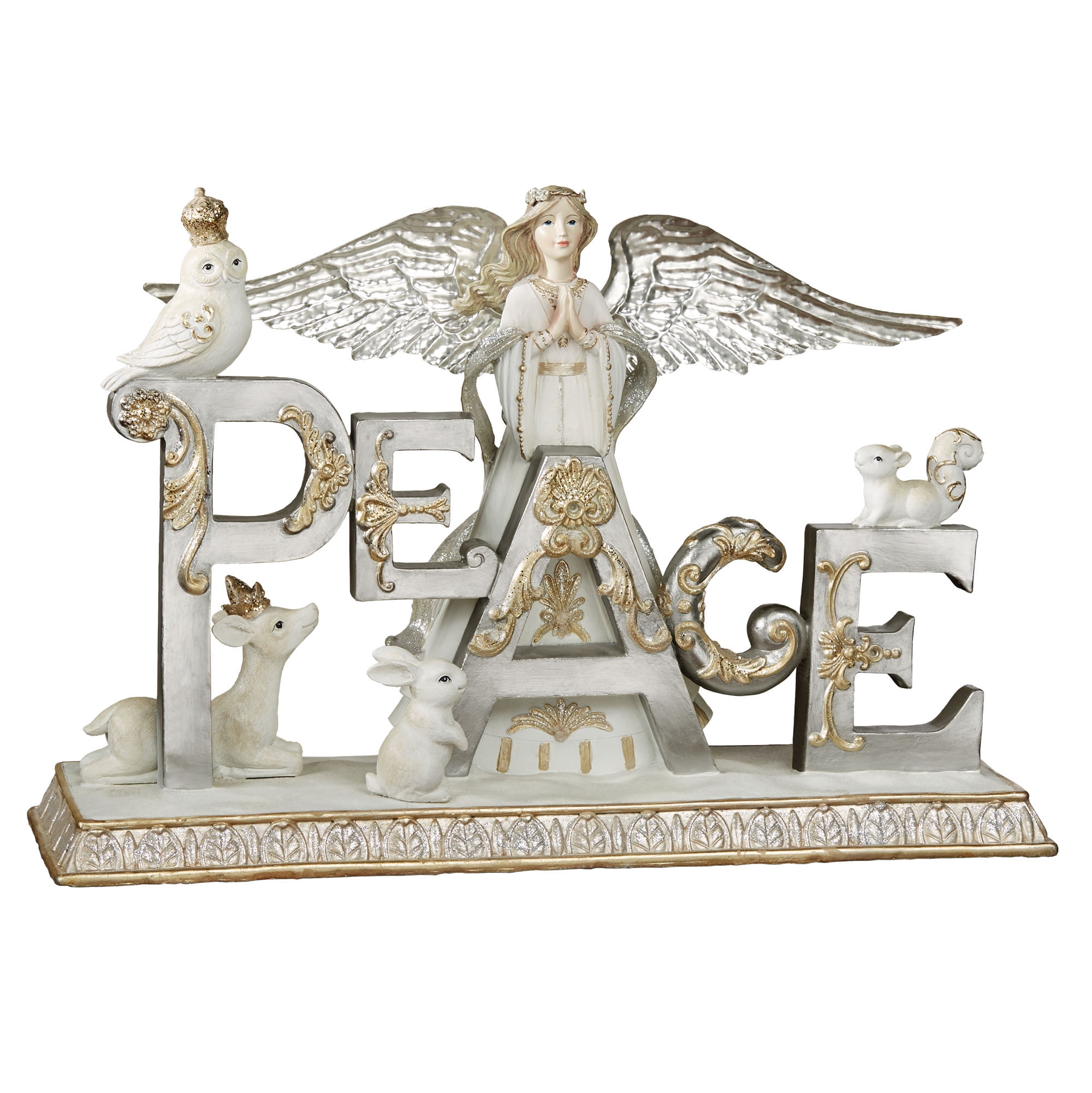 Peace Angel Table Sculpture 16"Wx5"Dx10.5"H - Walmart.com