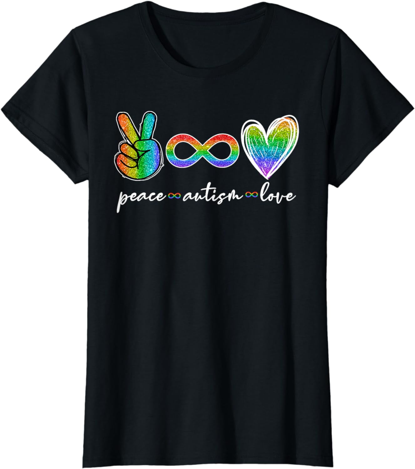 Peace Autism Love Infinity Symbol Autism Awareness T-Shirt - Walmart.com