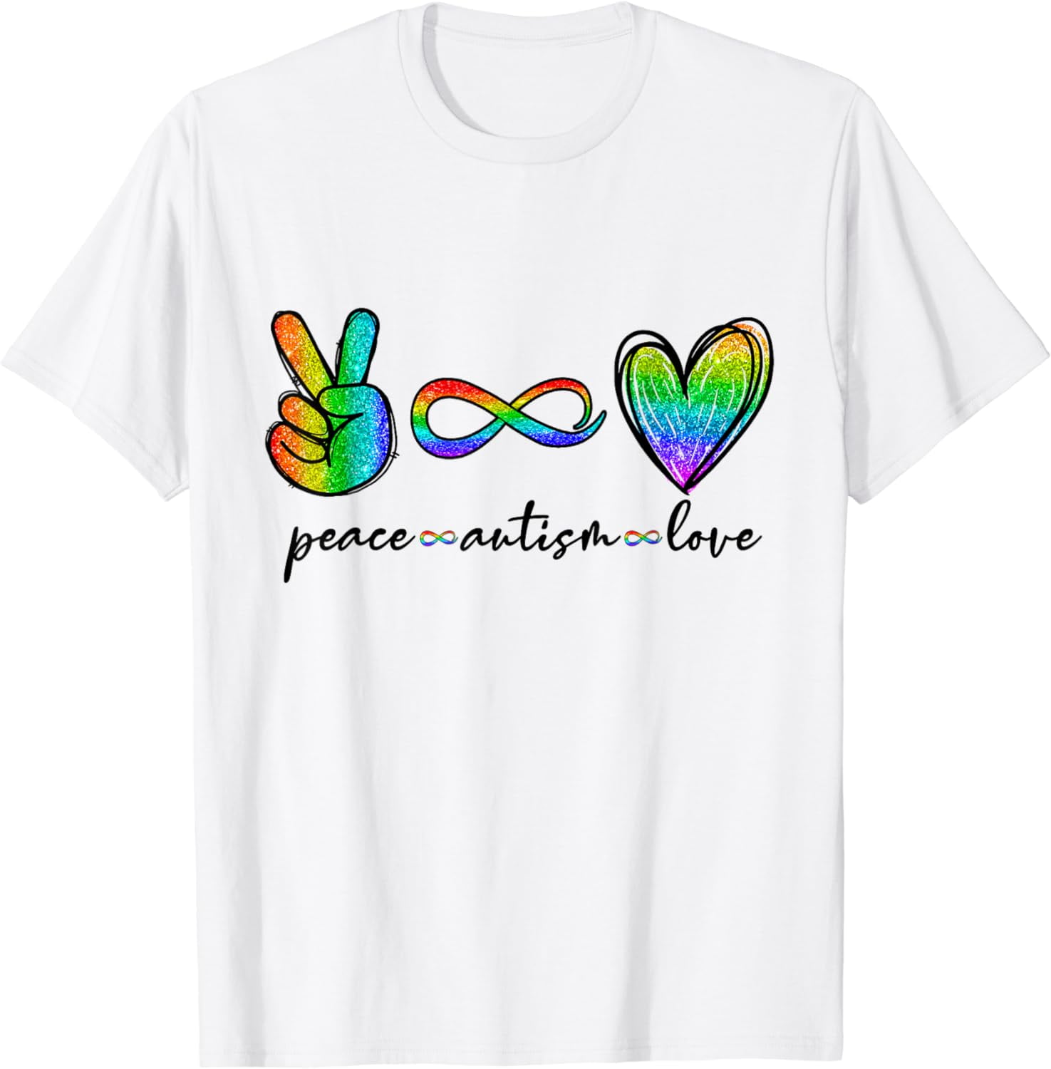 Peace Autism Love Infinity Symbol Autism Awareness T-Shirt - Walmart.com