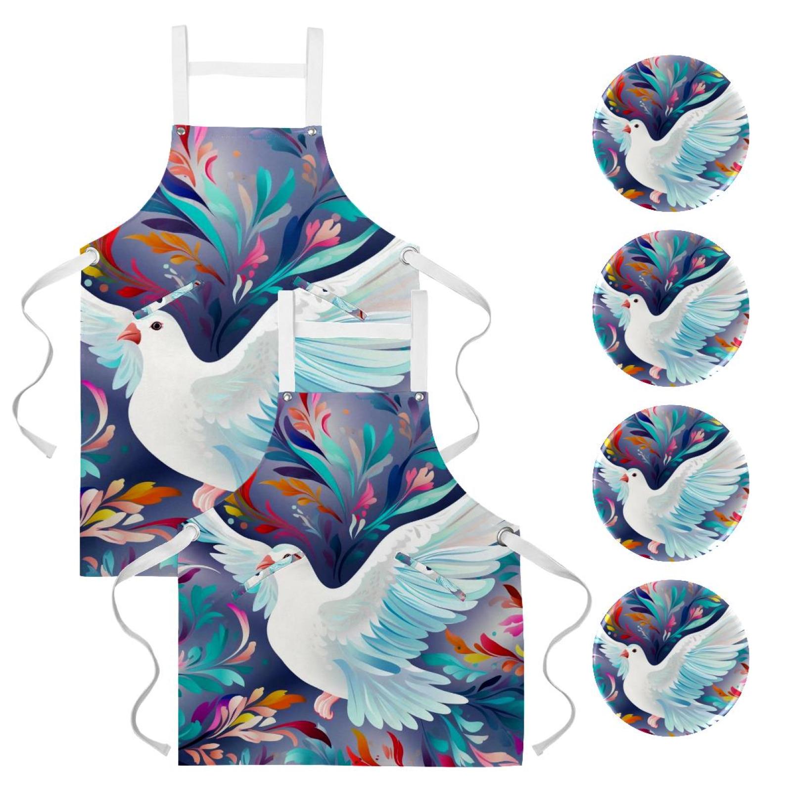 Peace Dove 2 Pack Waterproof Circle Pins with Pockets and Badge Pin for Chef Apron - Walmart.com