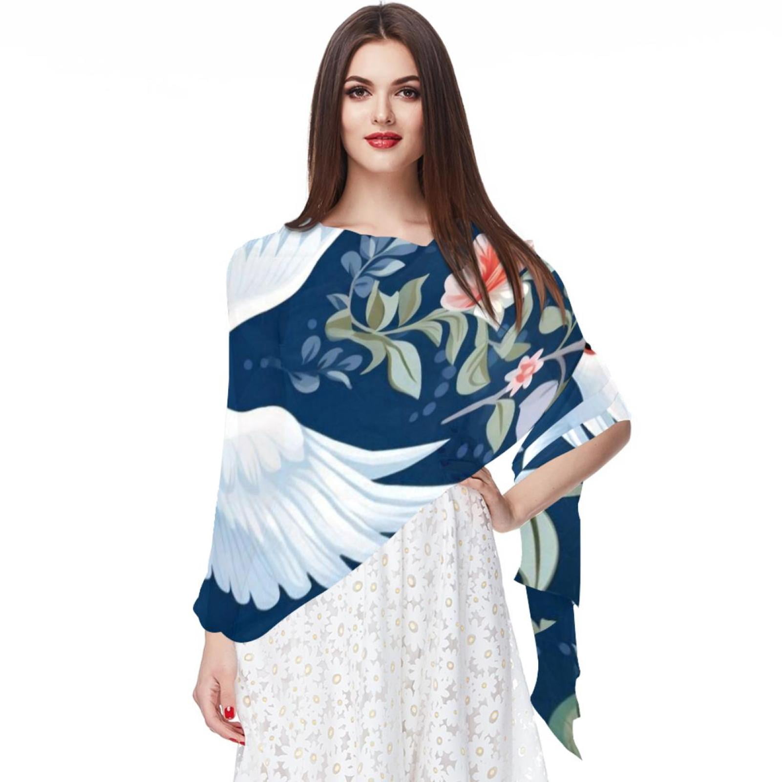 Peace Dove Chiffon Hair Scarf for Women, Lightweight Breathable Silk ...