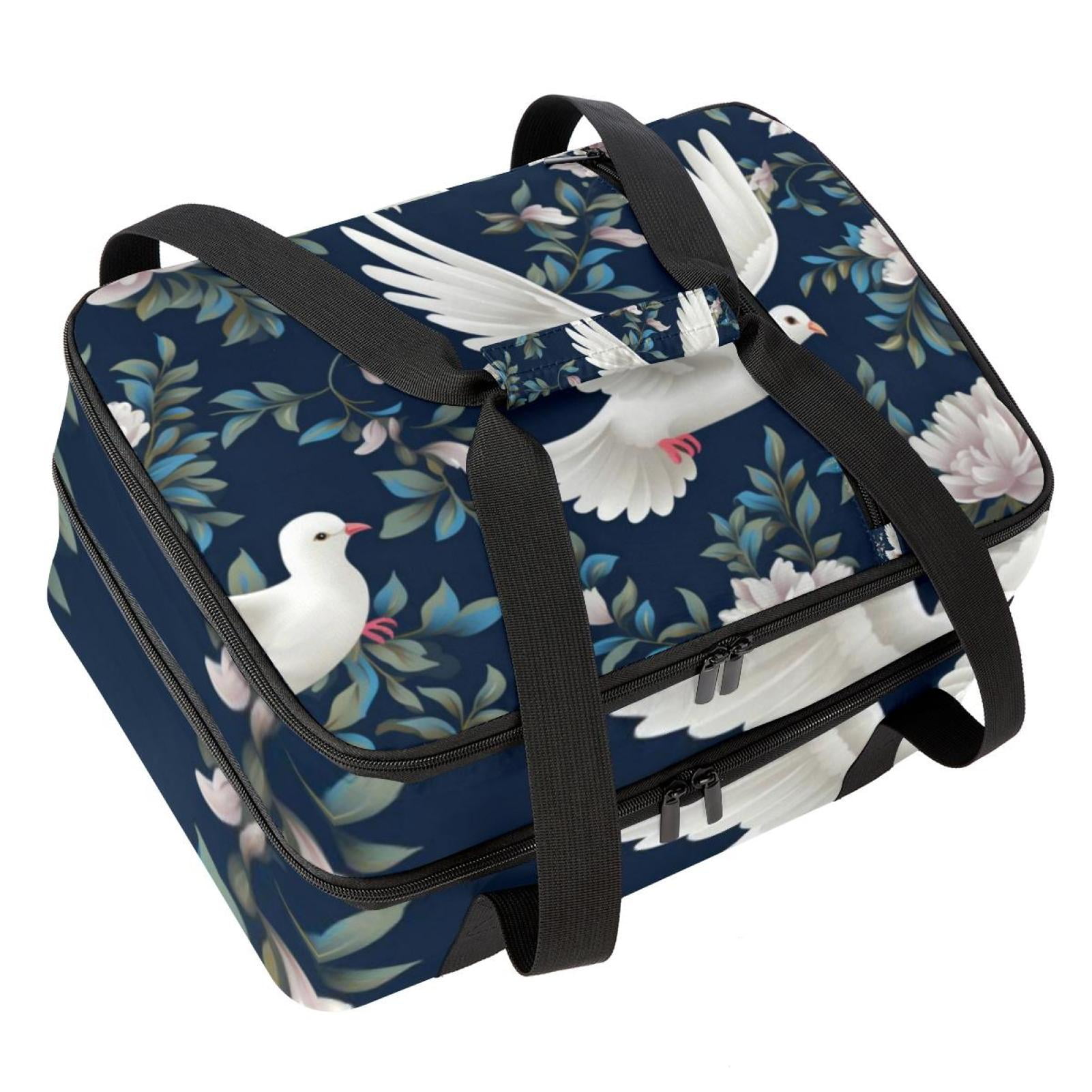 Peace Dove Double Layered Insulated Lunch Bag with Large Capacity and ...
