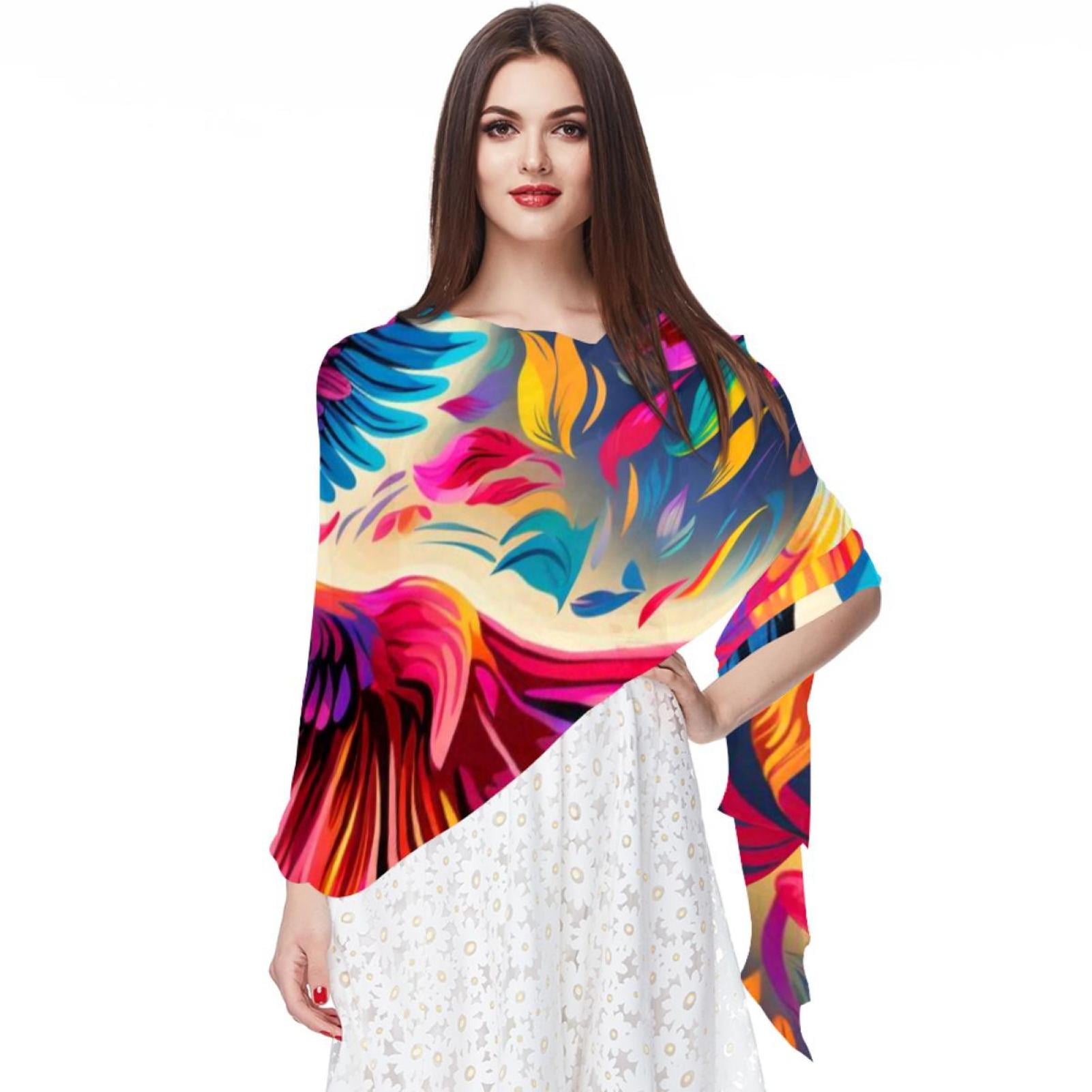 Peace Dove Elegant Silk Scarf - Translucent Chiffon Yarn - Lightweight ...