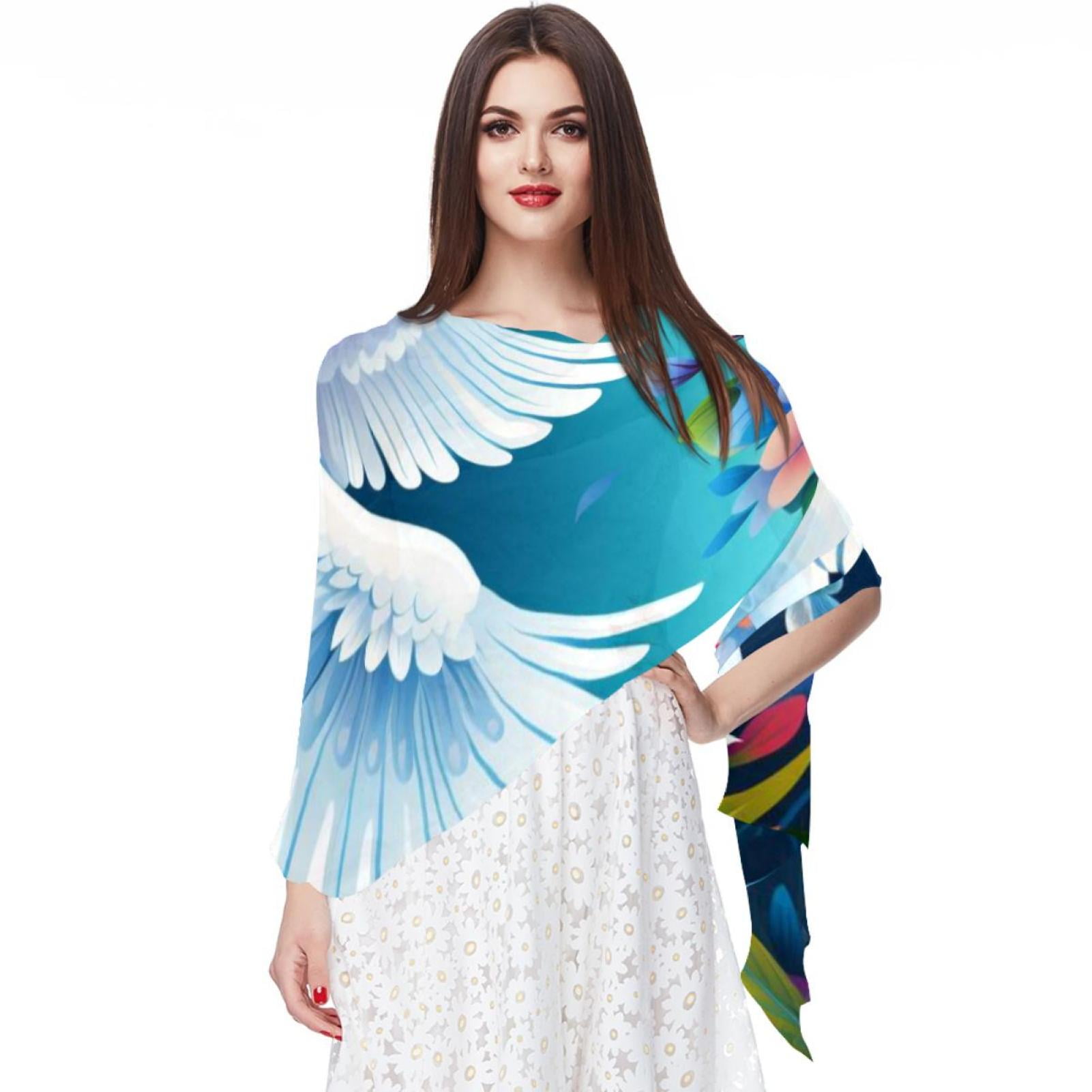 Peace Dove Elegant Translucent Chiffon Silk Scarf 180*73 - Light ...