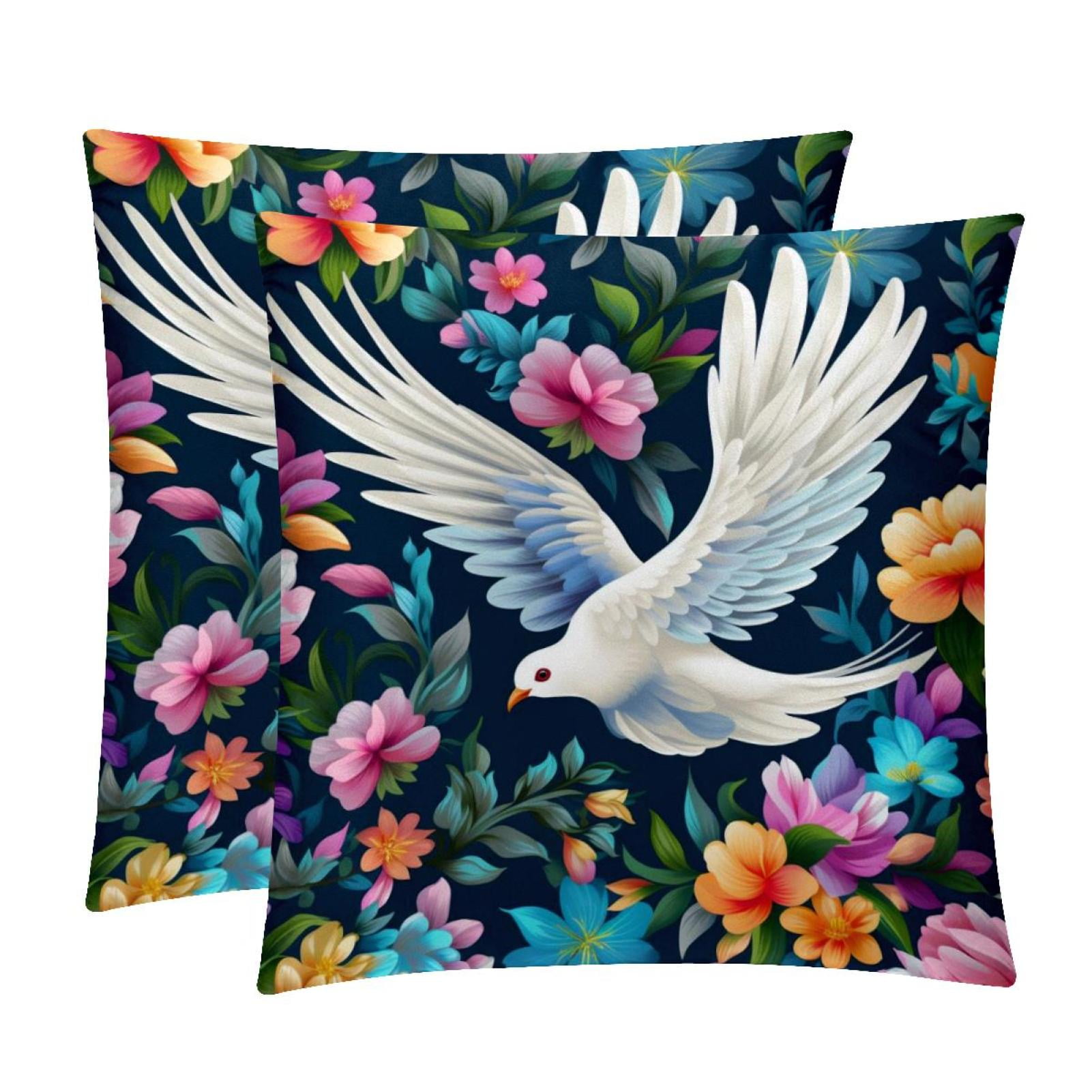 Peace Dove Elegant Velvet Throw Pillows with Unique Patterns for Chair ...