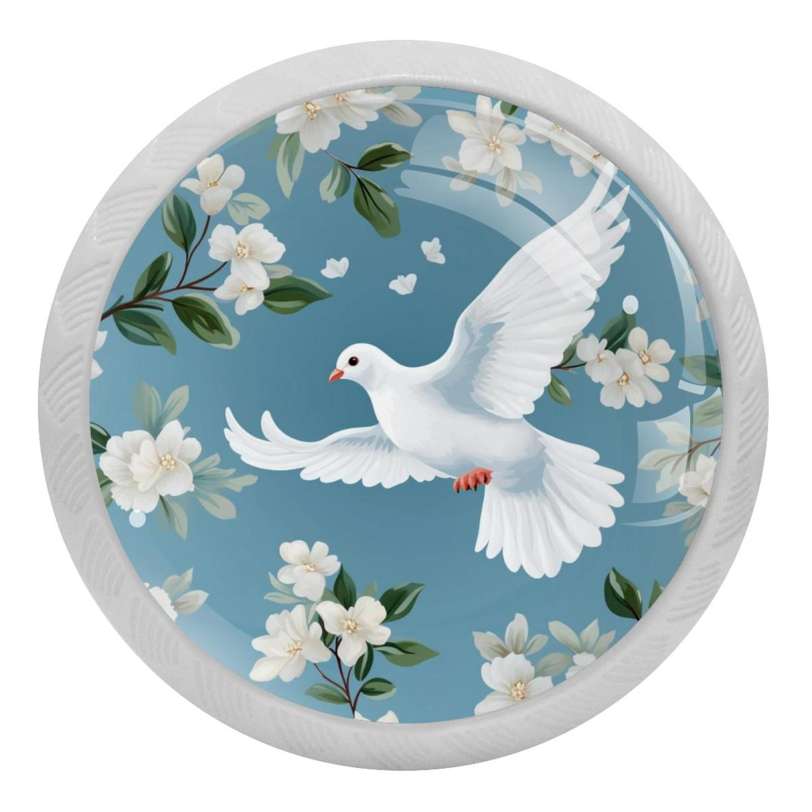 Peace Dove Fluorescent Drawer Pulls - Round 4-Pack Glow-in-the-Dark ...