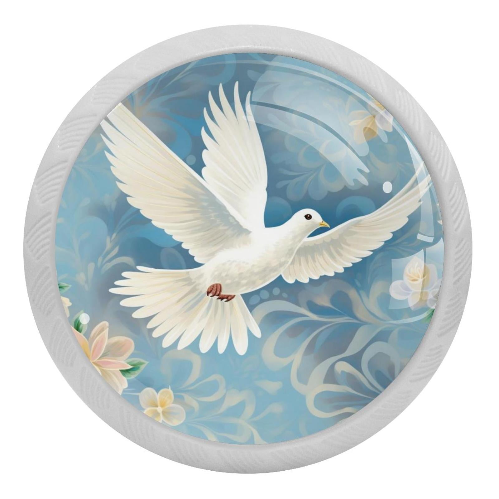 Peace Dove Fluorescent Drawer Pulls with Screws: Round 4-Pack Glow-in ...