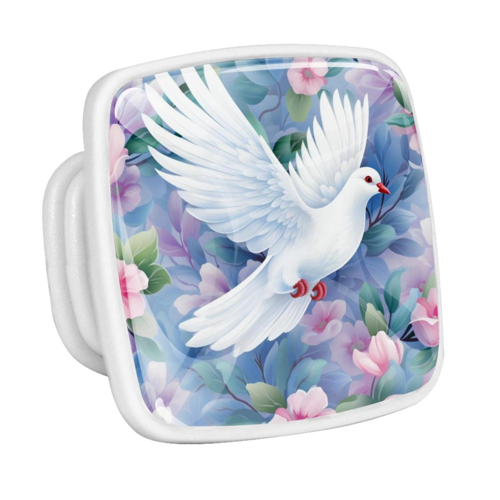 Peace Dove Fluorescent Drawer Pulls with Screws Square 4-Pack Glow Dark ...