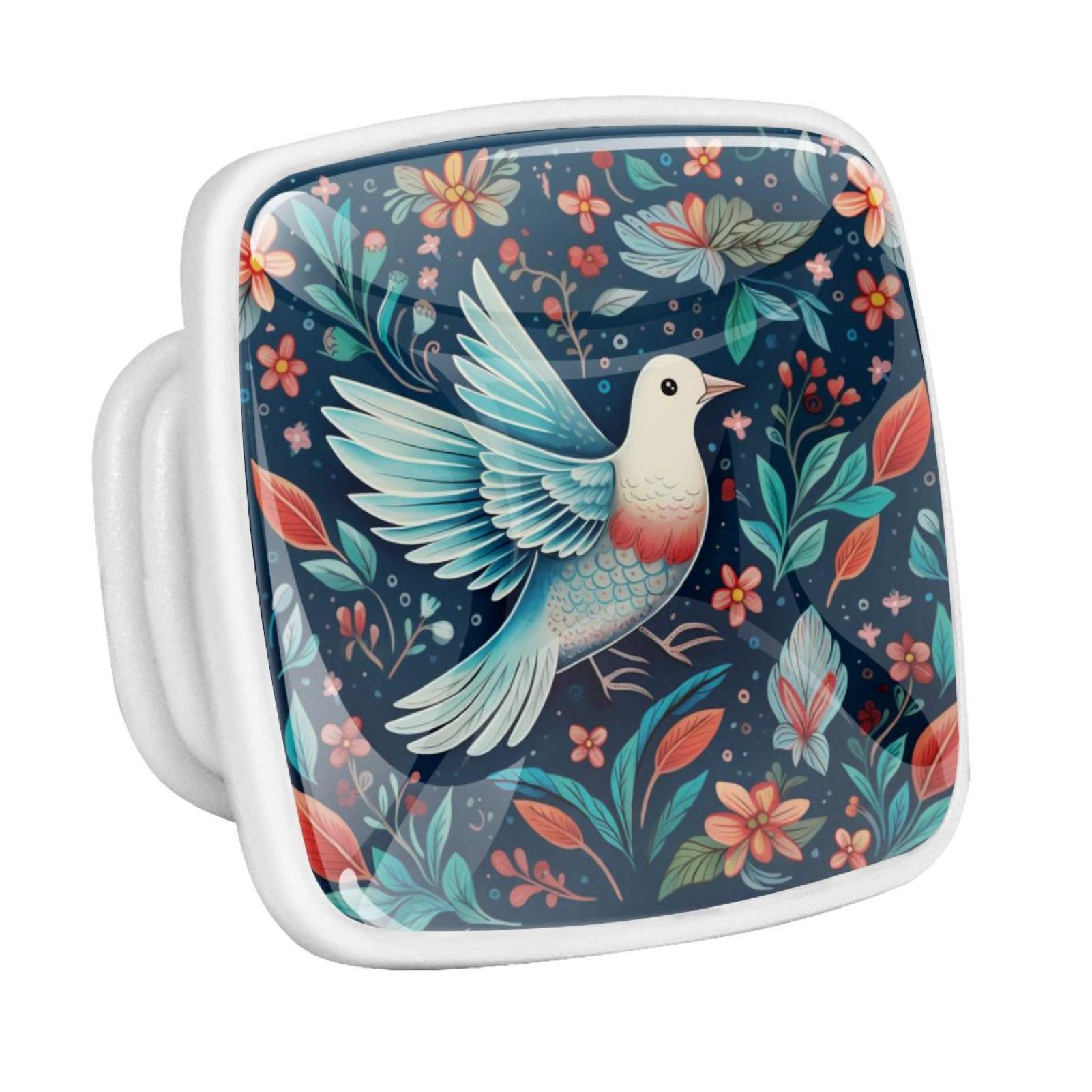 Peace Dove Fluorescent Drawer Pulls with Screws Square 4-Pack Glow Dark ...