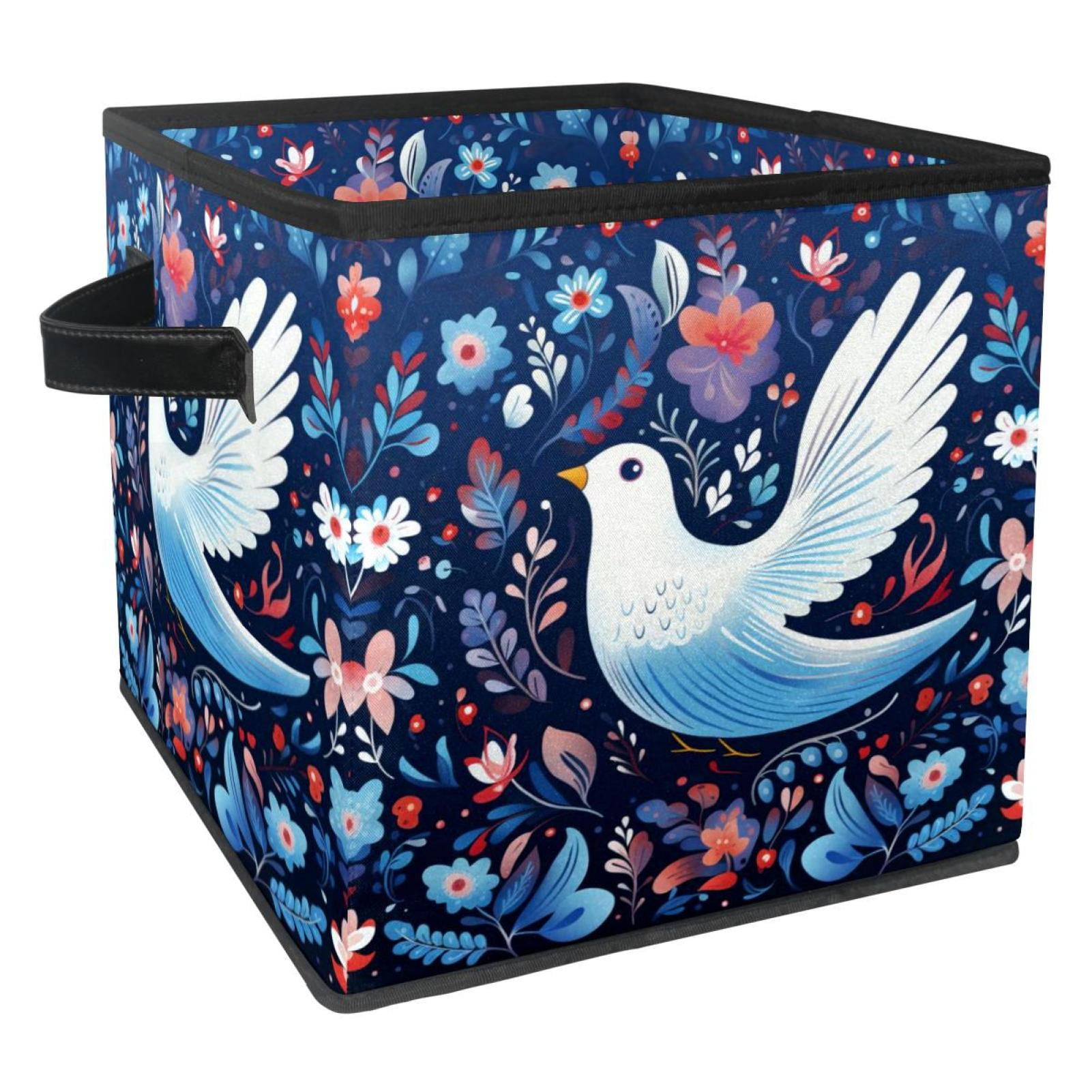 Peace Dove Foldable Organizer Bins with Handle, 10.8"x10.5"x10.6 ...