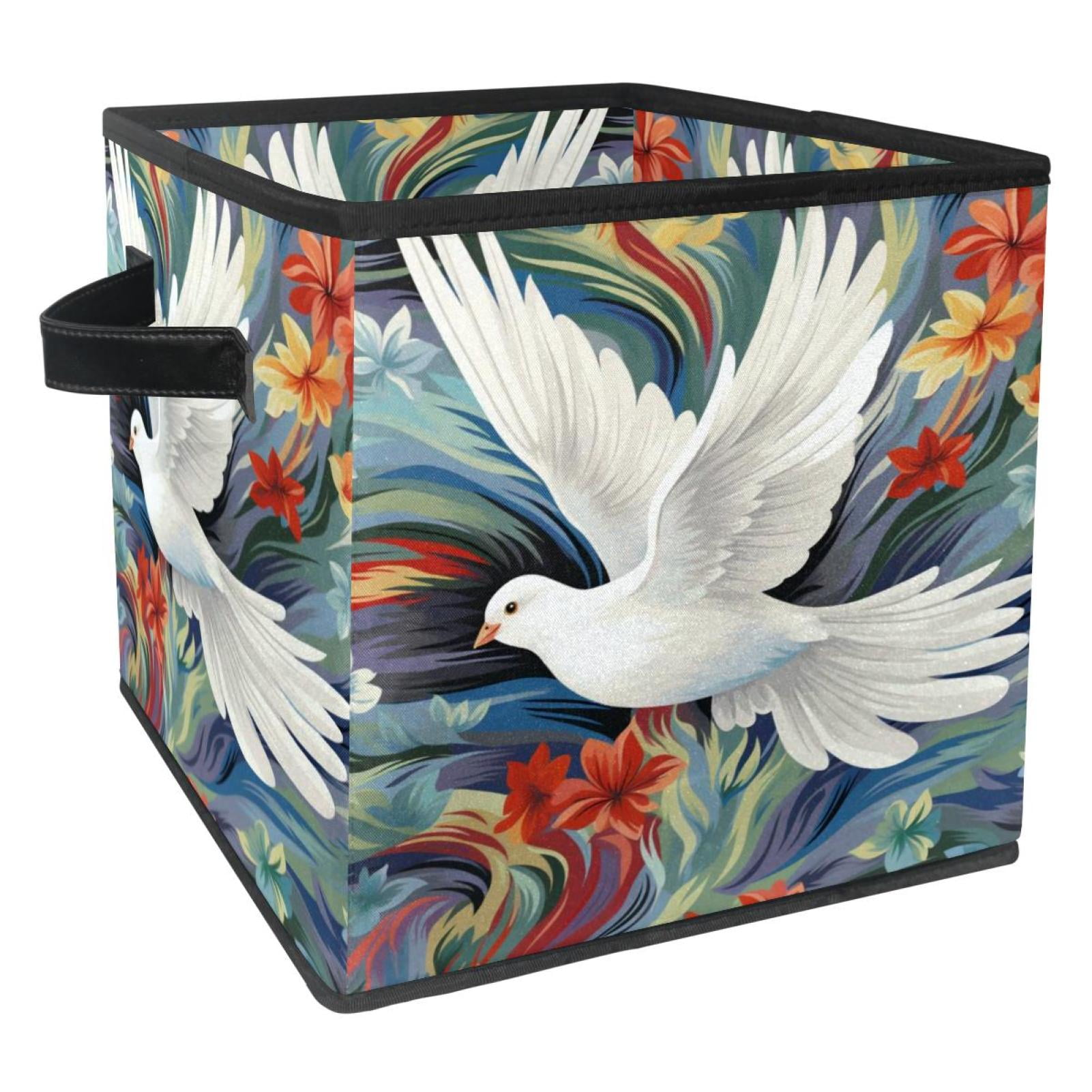Peace Dove Foldable Storage Box with Handle, 10.8"x10.5"x10.6", Large ...