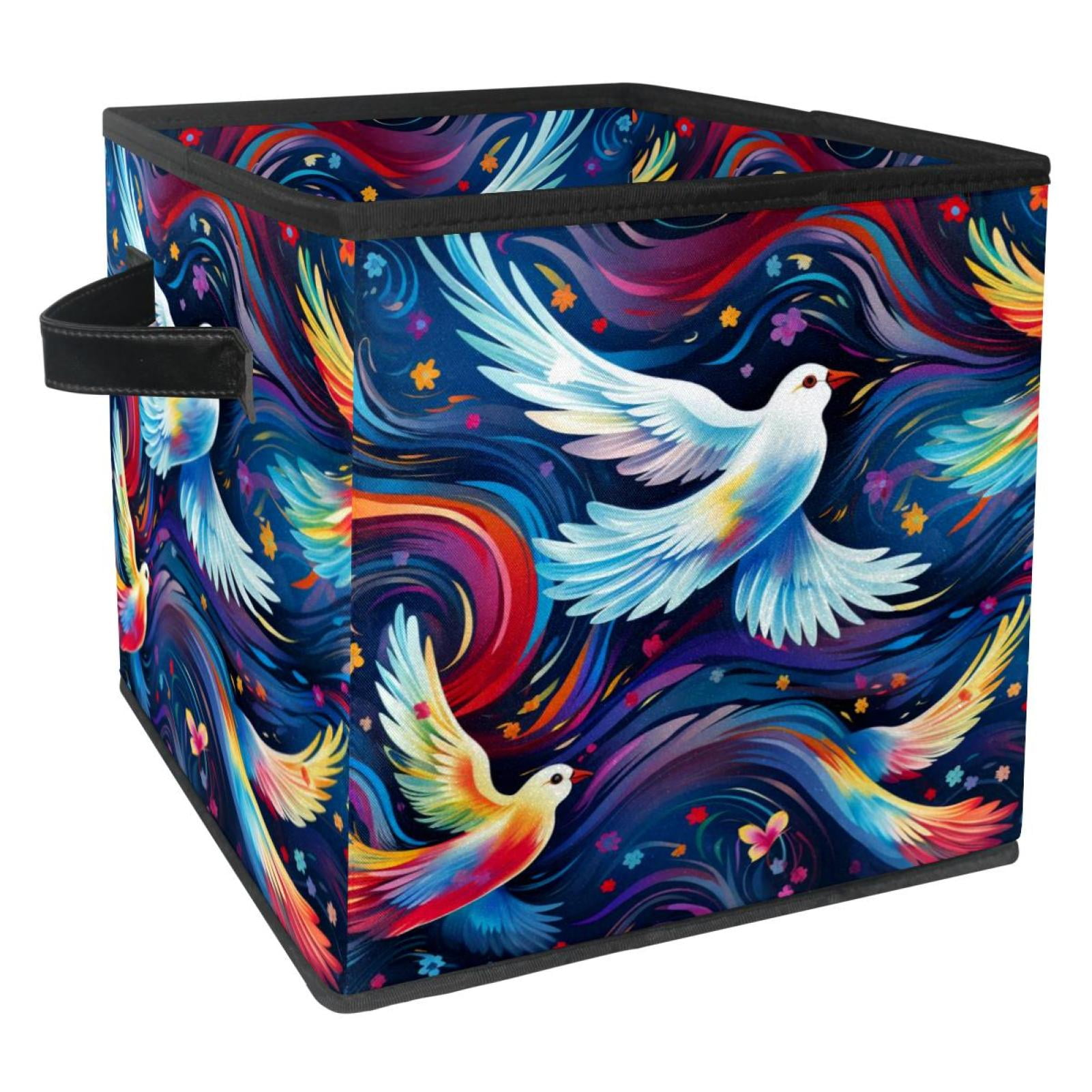 Peace Dove Foldable Storage Containers Bins with Handle, 10.8"x10.5"x10 ...