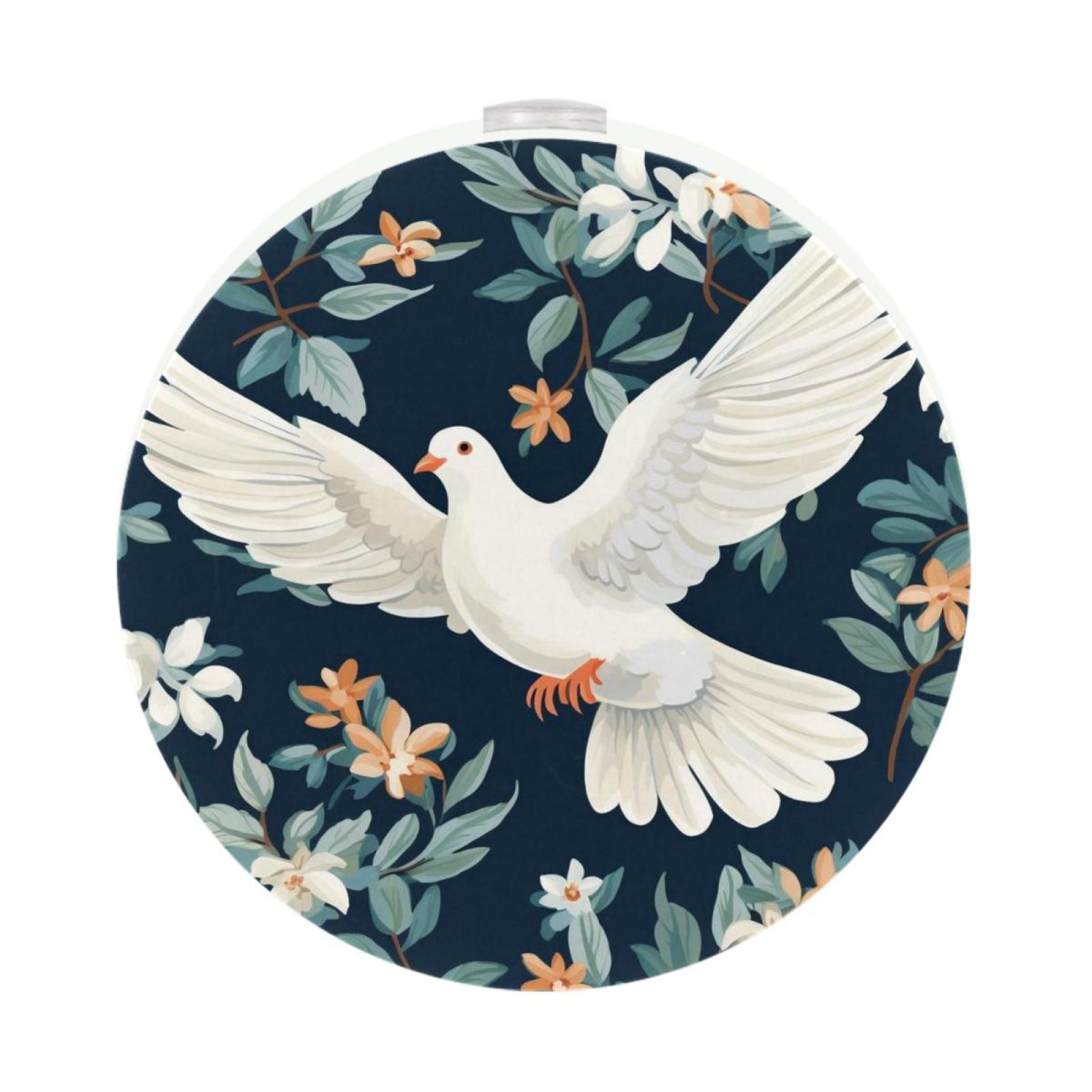Peace Dove LED Round Night Light - 2PCS, Plug-in Dusk-to-Dawn Sensor ...
