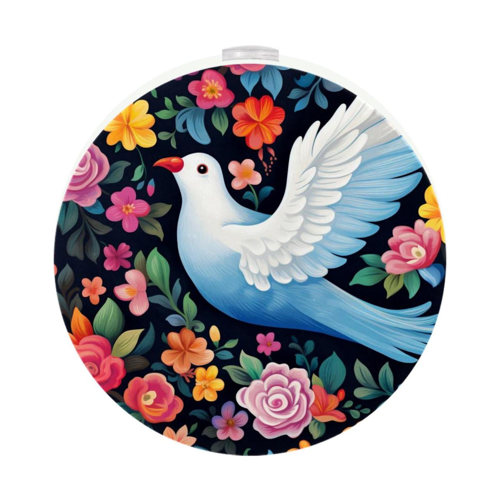 Peace Dove LED Round Night Light- Set of 2, Portable Rechargeable Mini ...