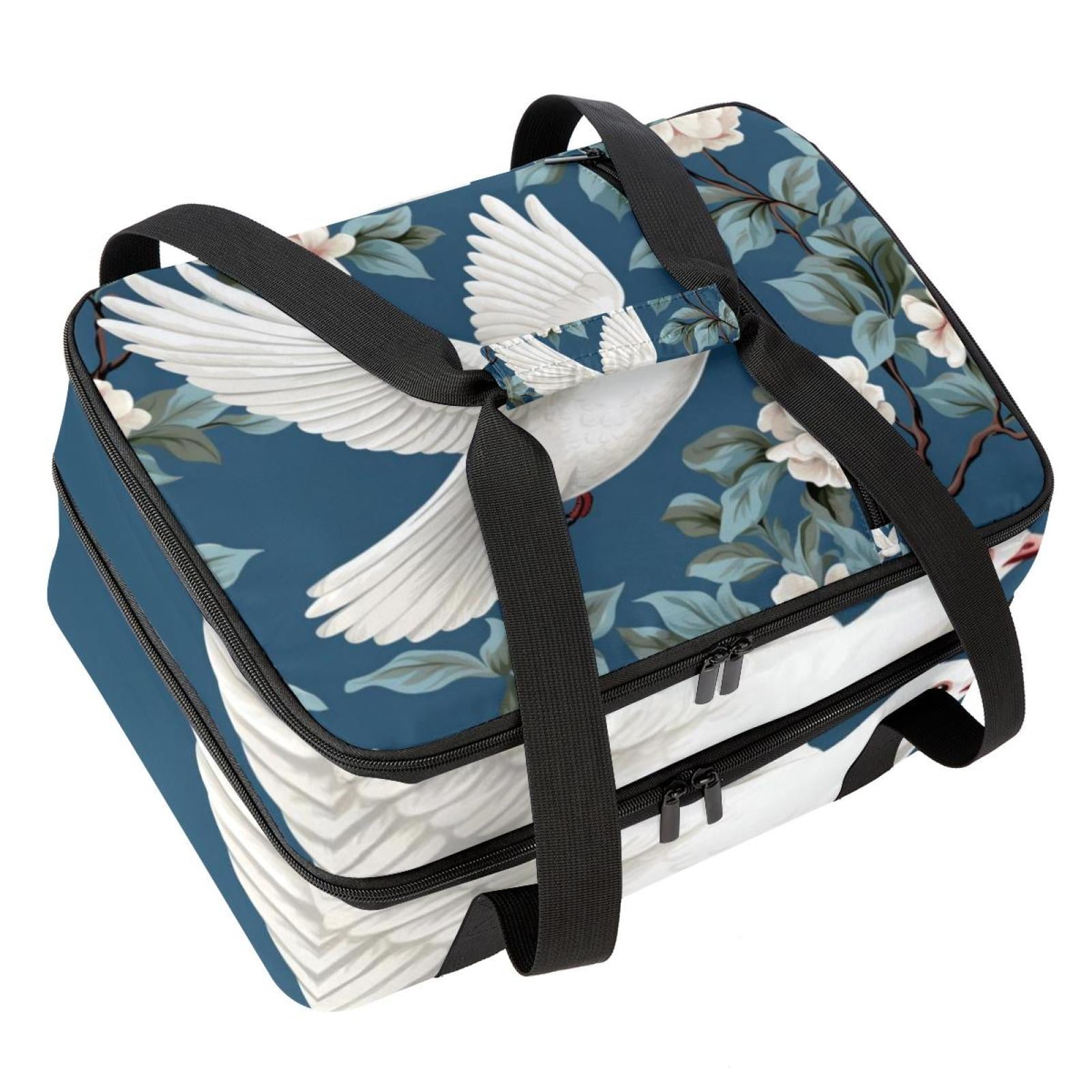 Peace Dove Large Capacity Double Layered Insulated Lunch Bag with Two ...