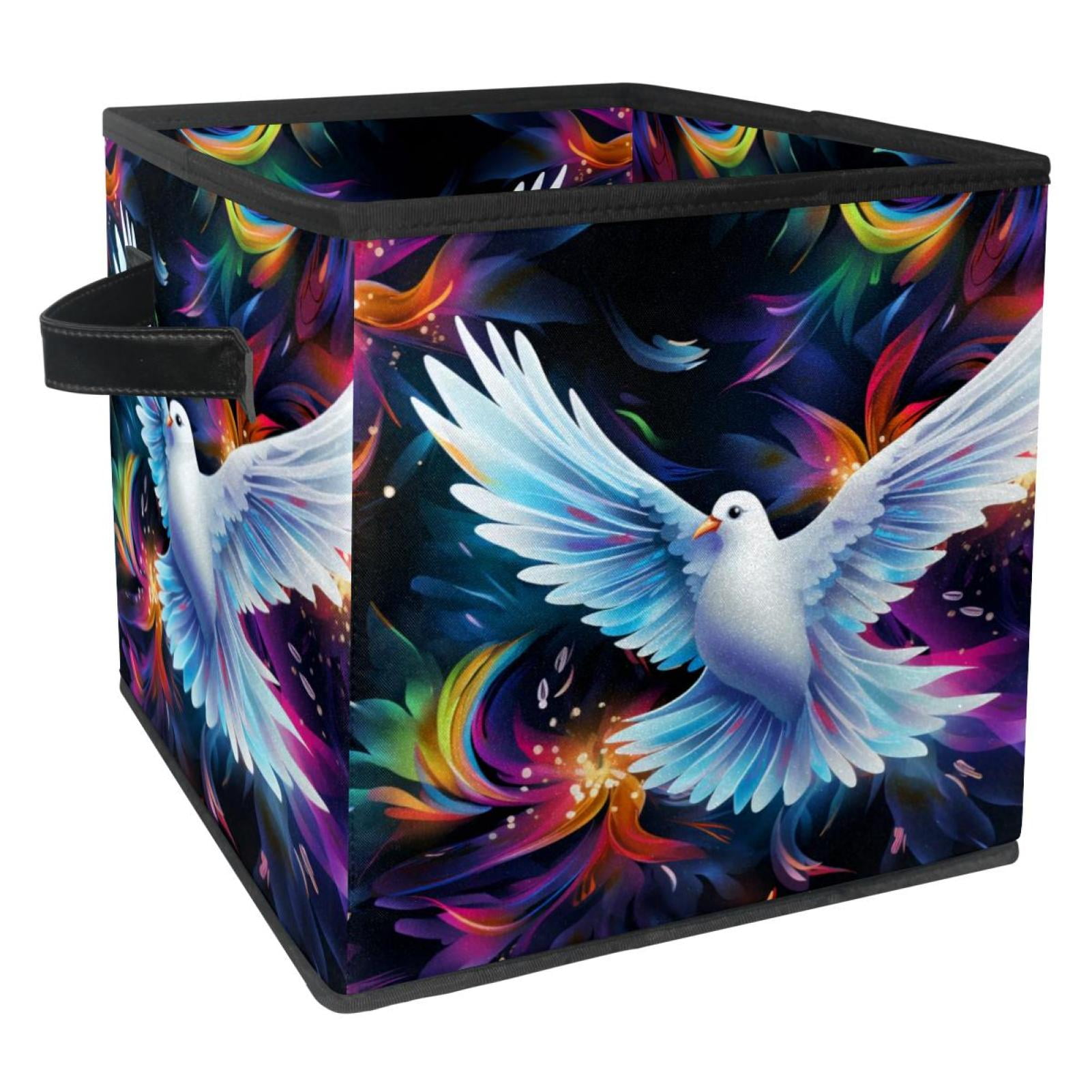 Peace Dove Large Capacity Foldable Storage Basket with Handle, 10.8"x10 ...