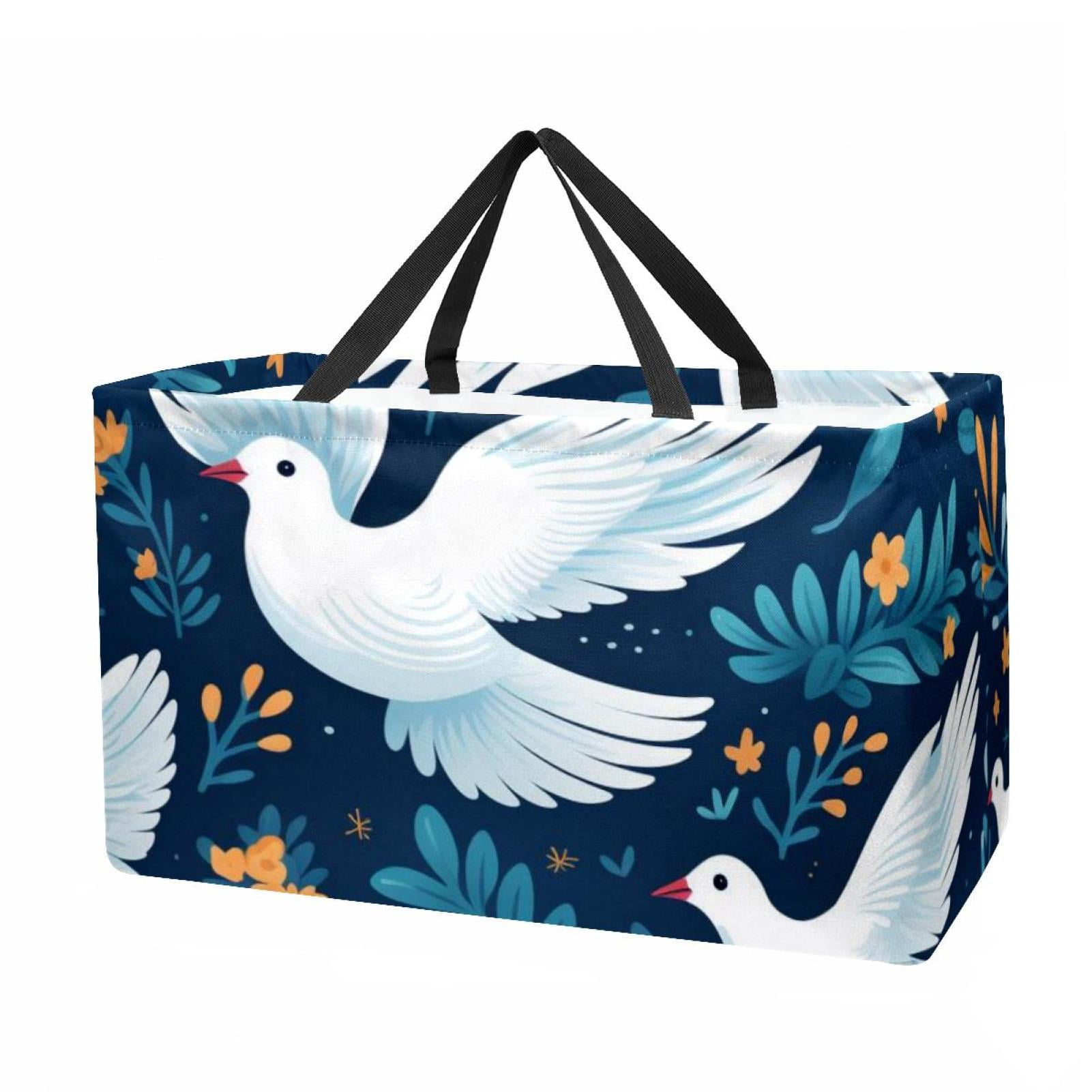 Peace Dove Large Capacity Reusable Foldable Oxford Cloth Laundry Basket Beach Bag Shopping ...