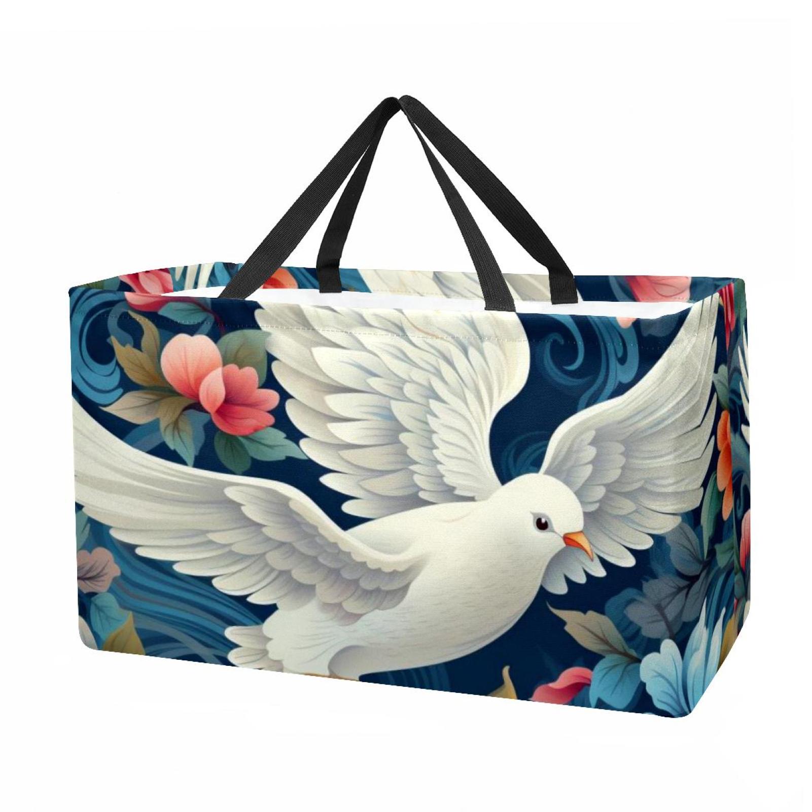 Peace Dove Large Capacity Reusable Oxford Cloth Decorative Box Shopping ...