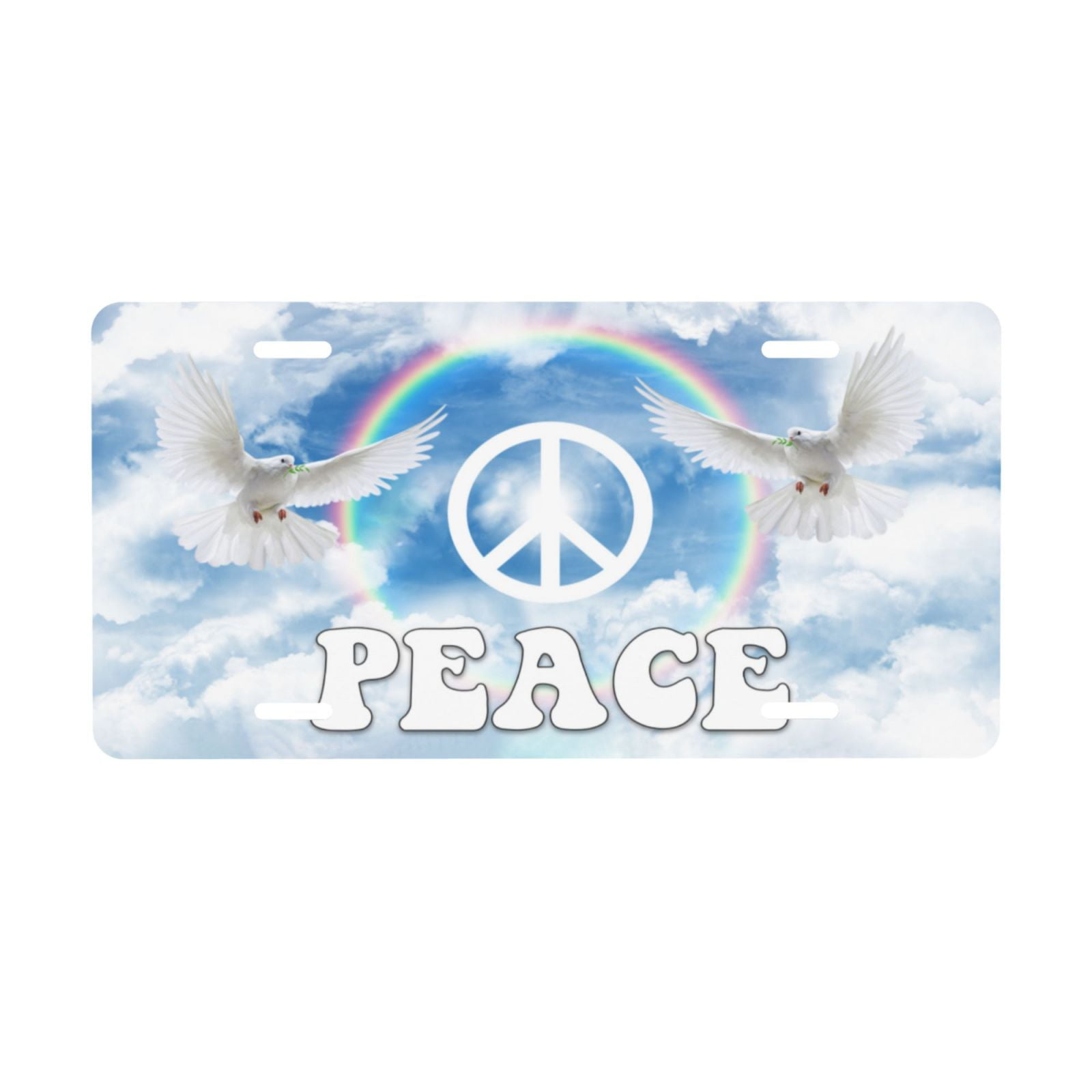 Peace Dove License Plate Front Metal Car Plate 6×12 Inch Aluminum ...