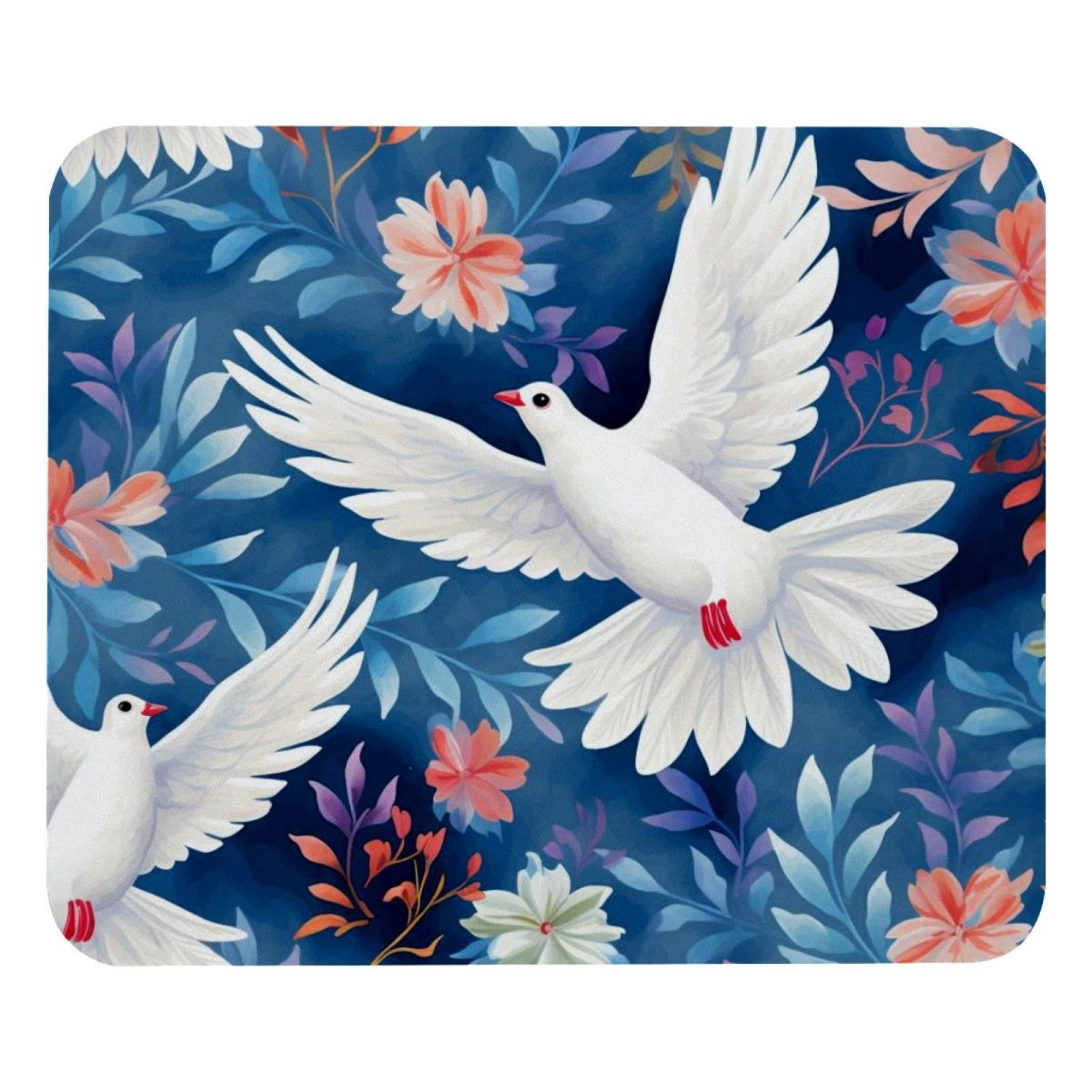 Peace Dove Mouse Pad , Soft Cute Computer Mouse Mat with Rubber Base ...