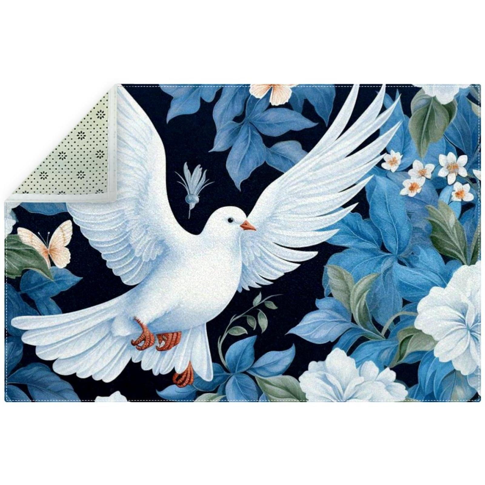 Peace Dove Office Mat with Right-Angle Design - Polyester Floor Mat for ...