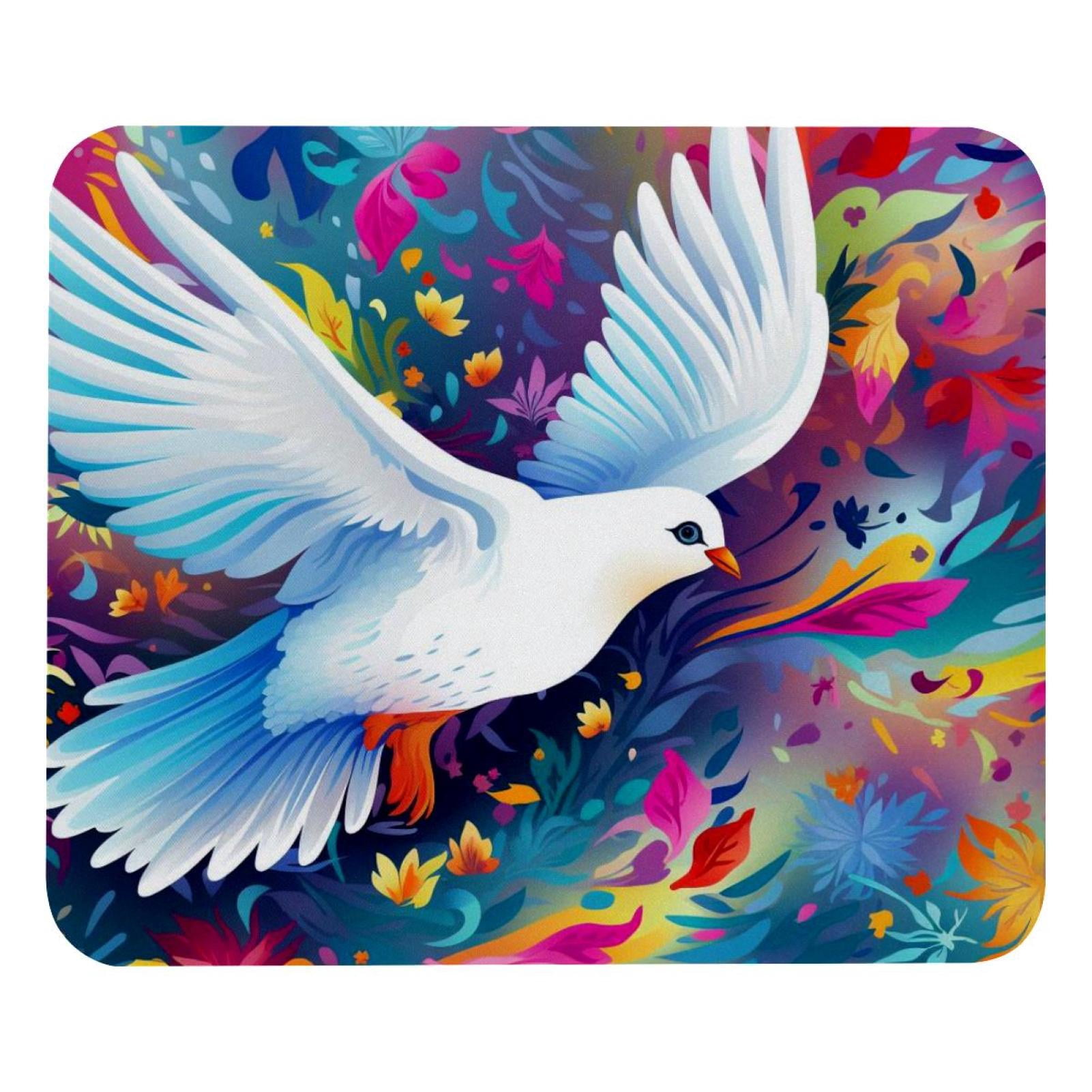 Peace Dove Pattern Mousepad Square Thickness 2mm Desk Mat Office Home ...