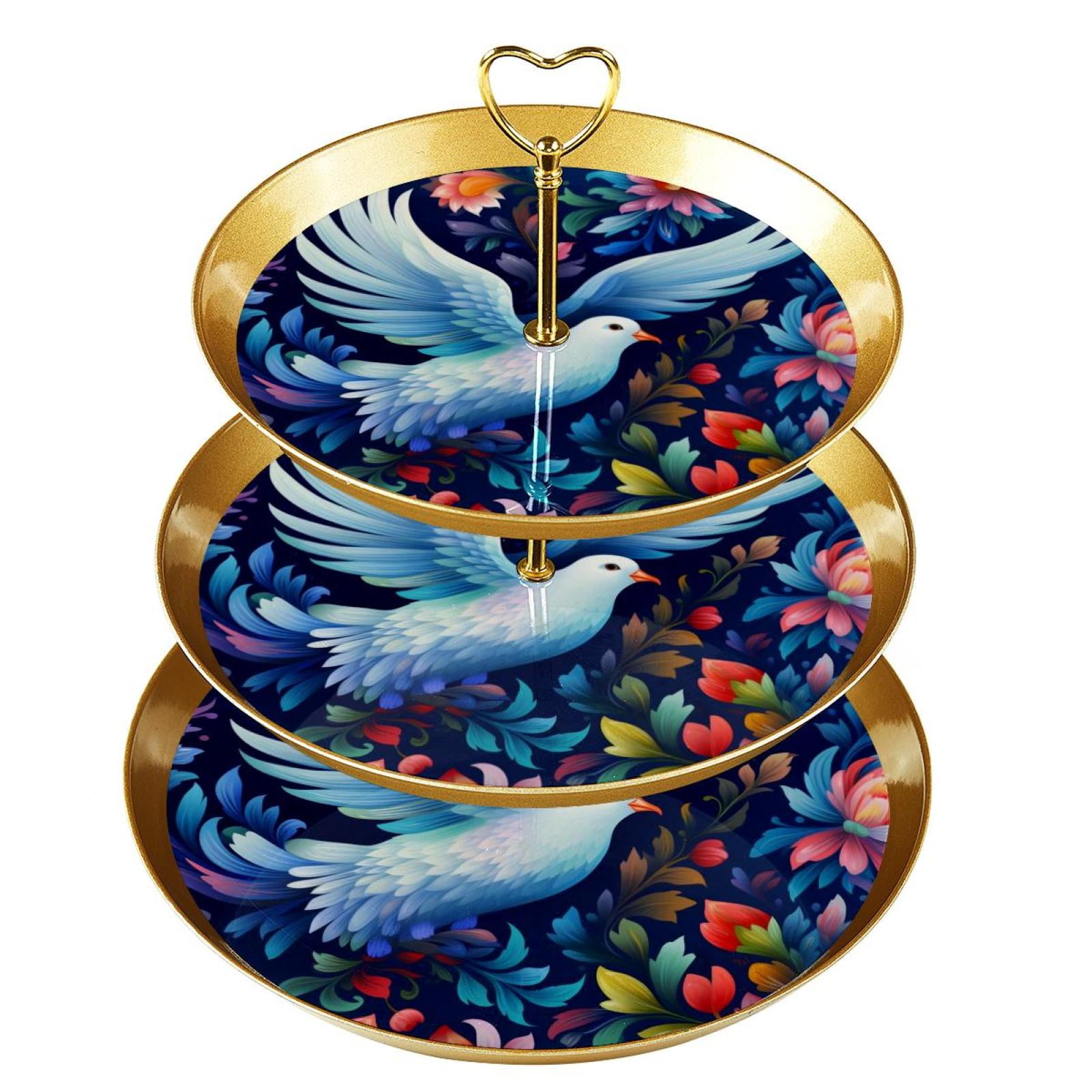 Peace Dove Plastic Discs Iron Pillar Jewelry Organizer Display Stand ...