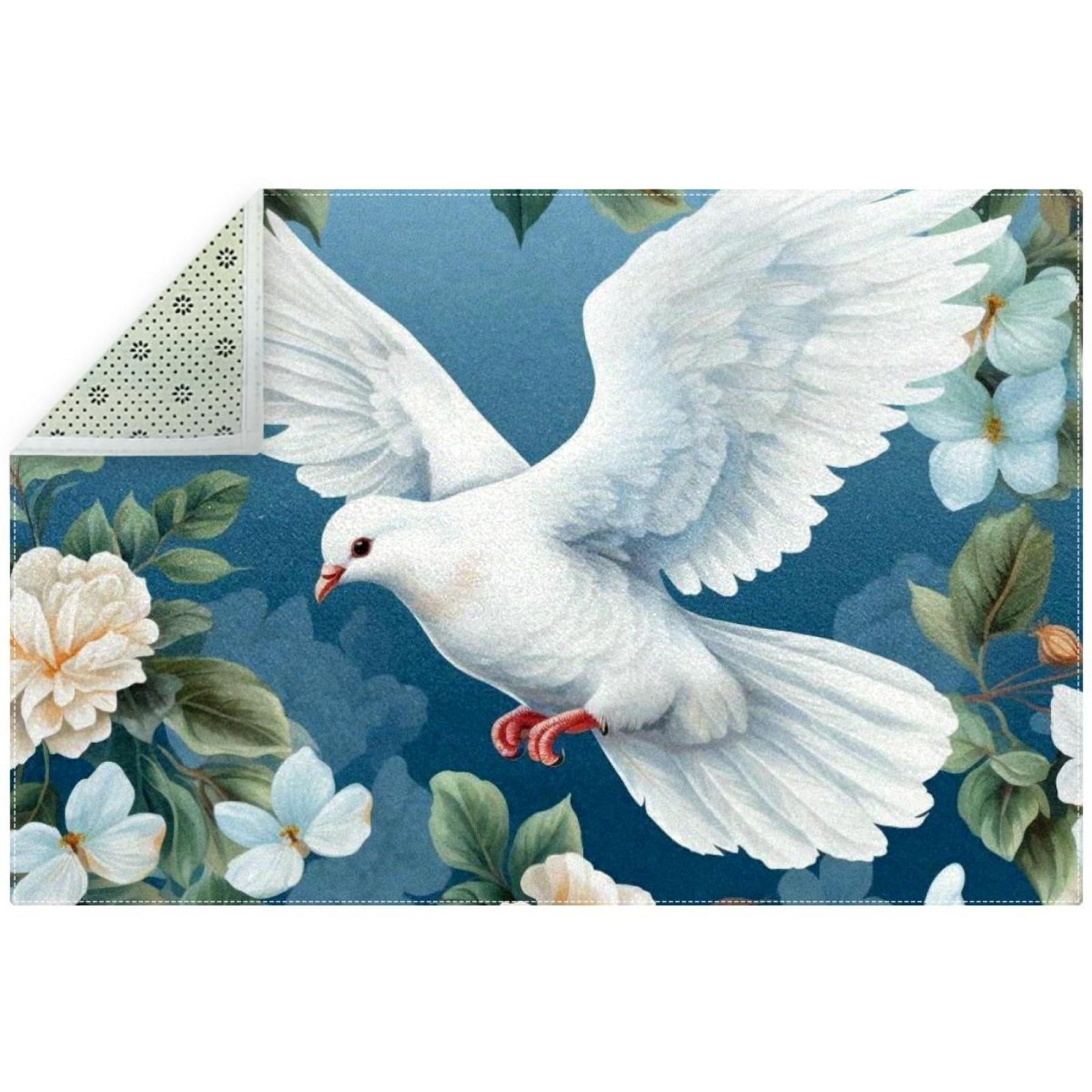Peace Dove Polyester Right-Angle Floor Mat - Durable Entrance Door Carpet for Home and Office ...