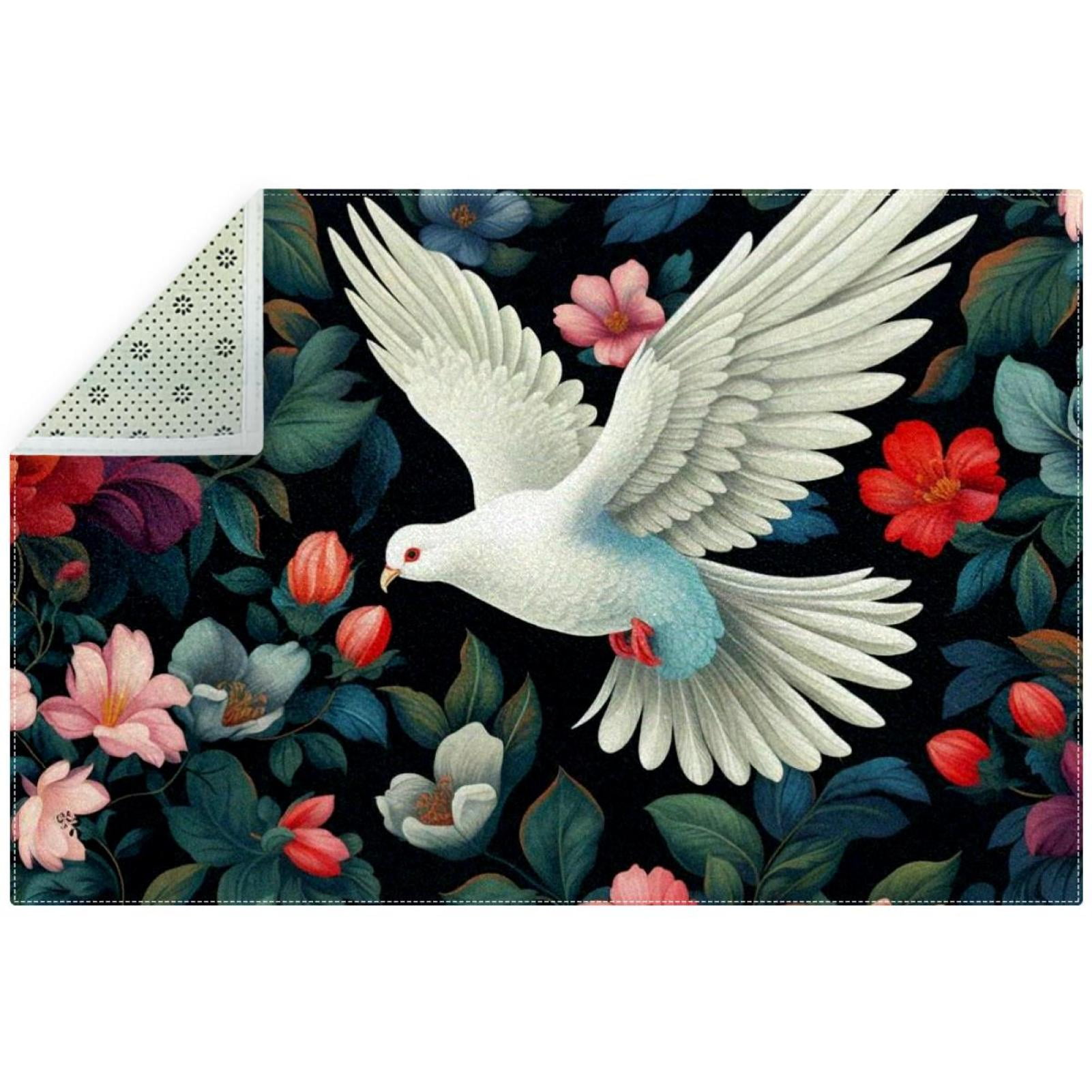 Peace Dove Polyester Right-Angle Office Floor Mat - Durable, Rug for Workspace - Ideal for Home ...