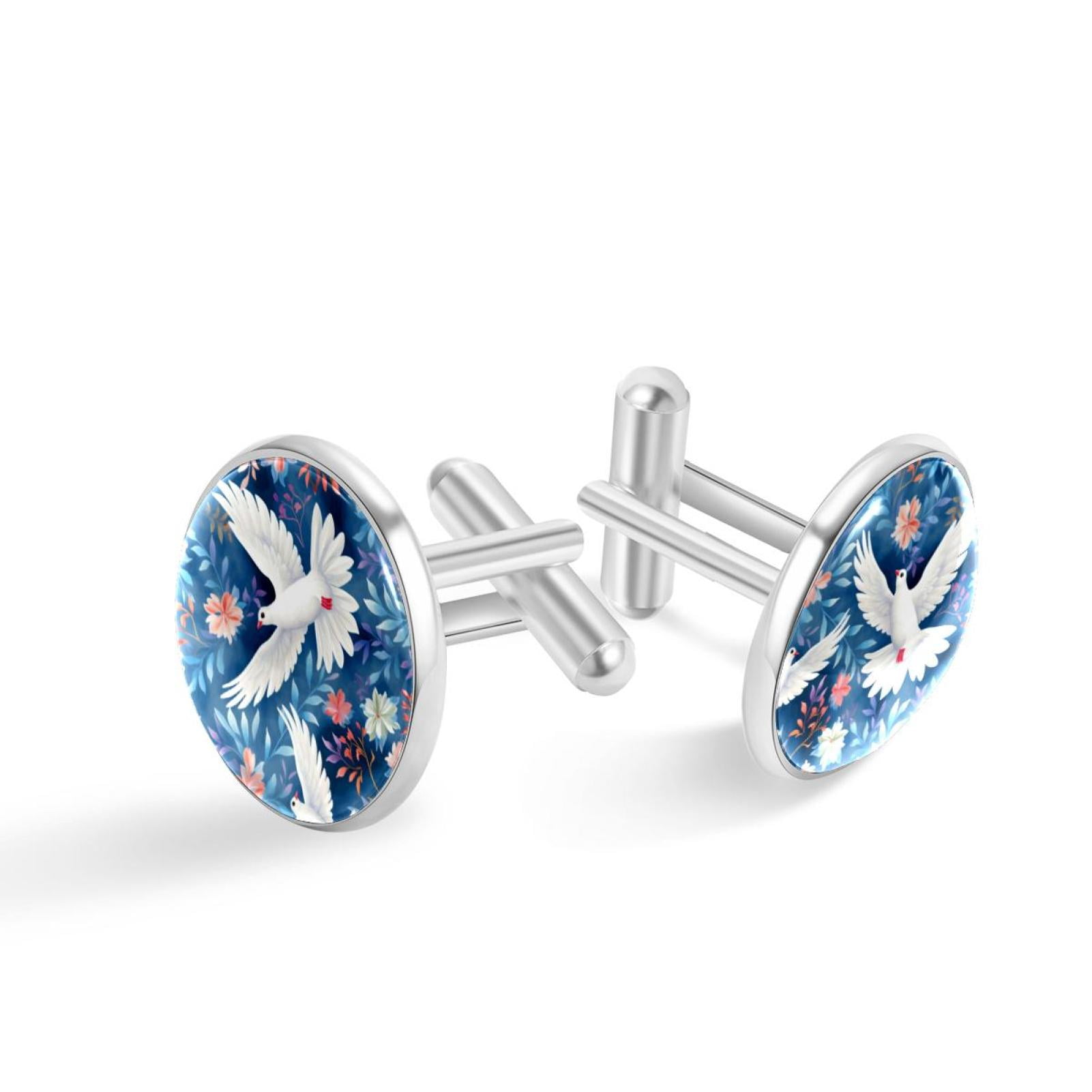 Peace Dove Premium Stainless Steel Cufflink Sets for Men - Ideal for ...