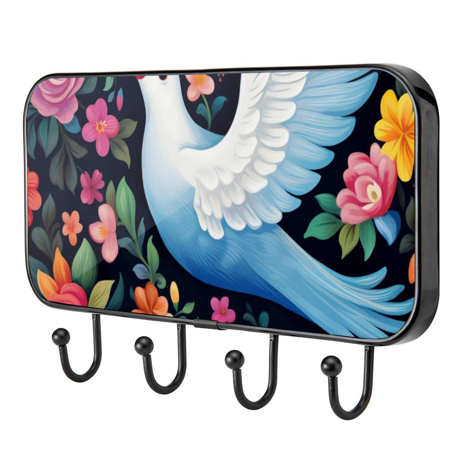 Peace Dove Self Adhesive Towel Coat Wood Iron Hooks for Home Keys Door ...